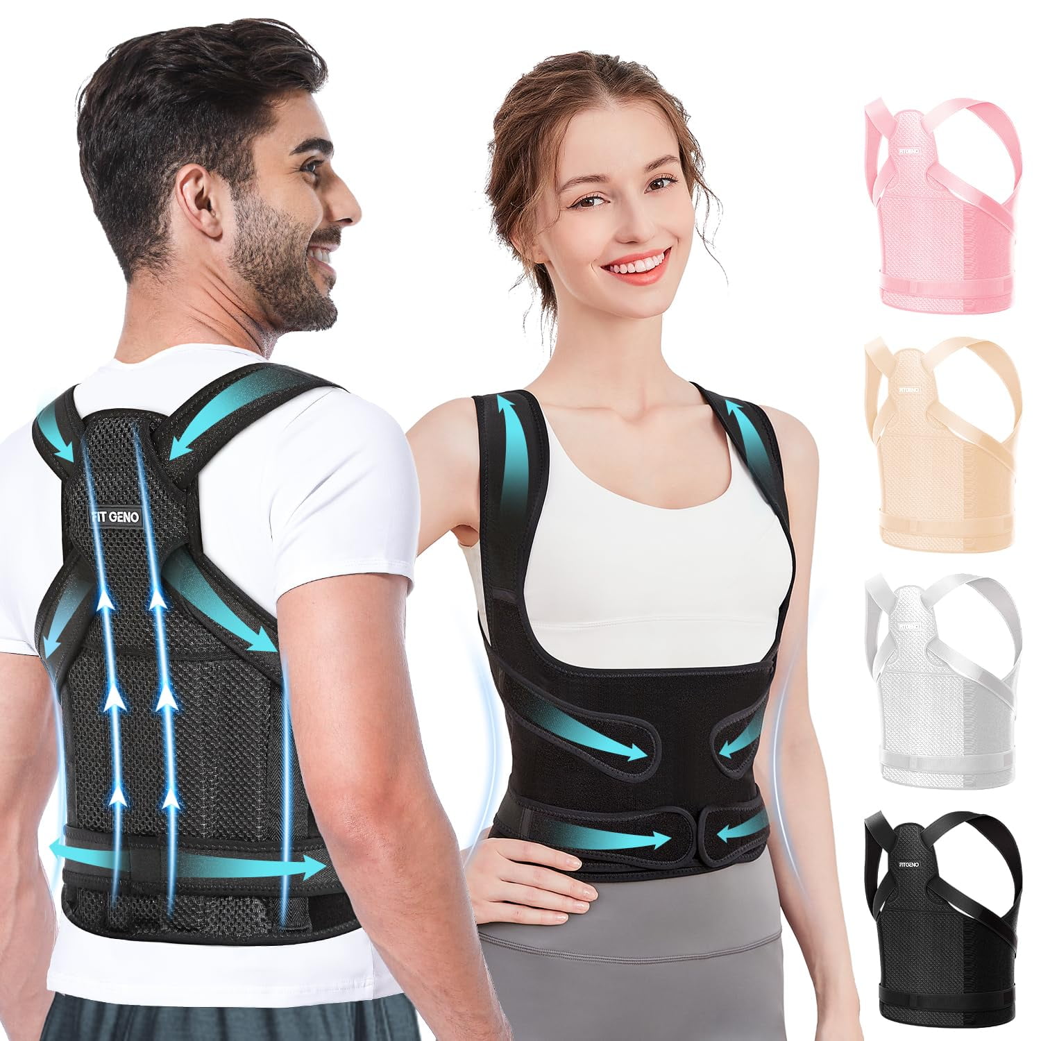 Back Brace Posture Corrector for Women and Men, Shoulder Straightener, Adjustable Full Back ...
