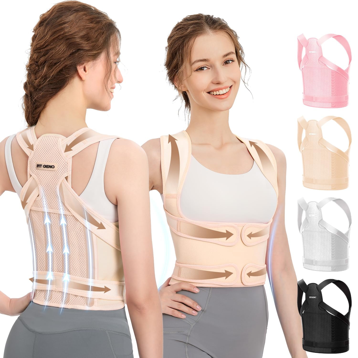 Back Brace Posture Corrector for Women and Men, Shoulder Straightener ...