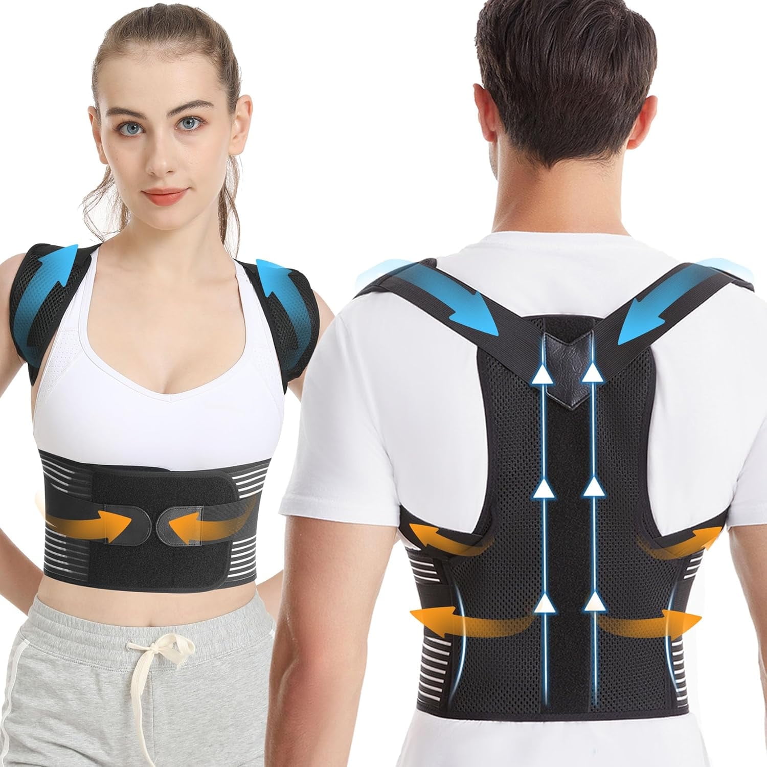 Back Brace Posture Corrector for Women & Men, Shoulder Straightener ...