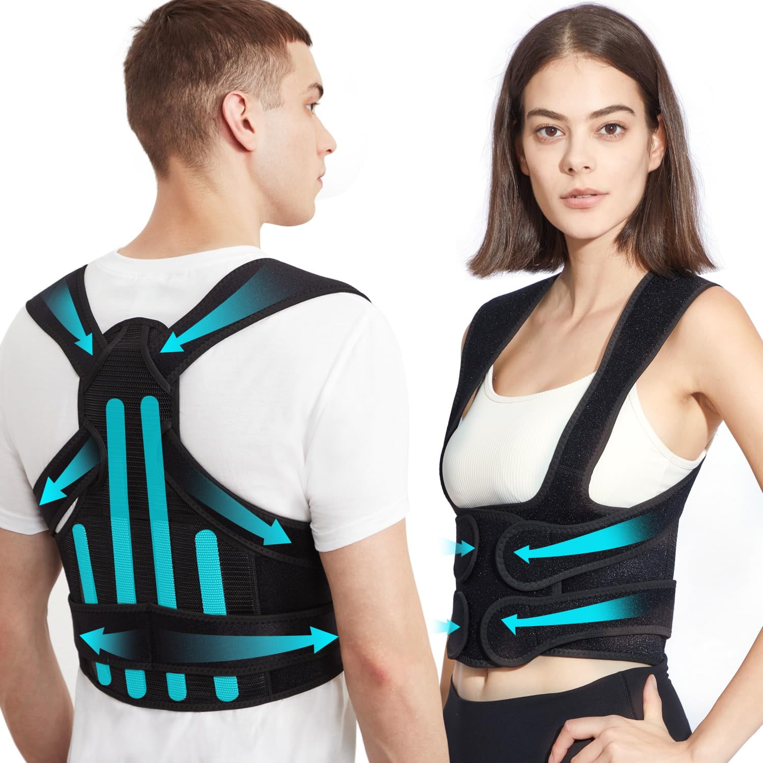 Back Brace Posture Corrector for Men & Women, Adjustable Back ...