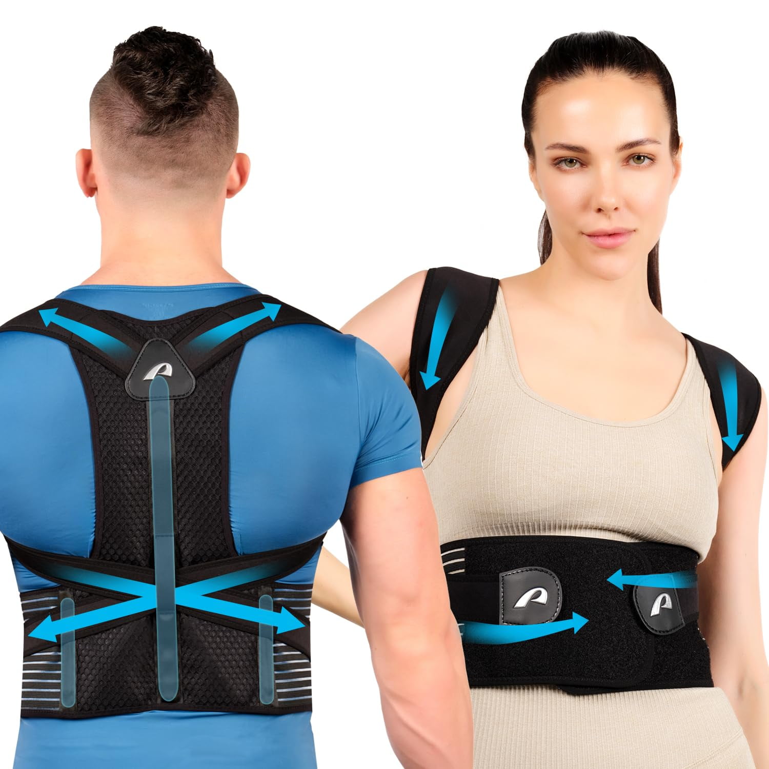 Back Brace Posture Corrector for Women and Men, Adjustable Full Back ...