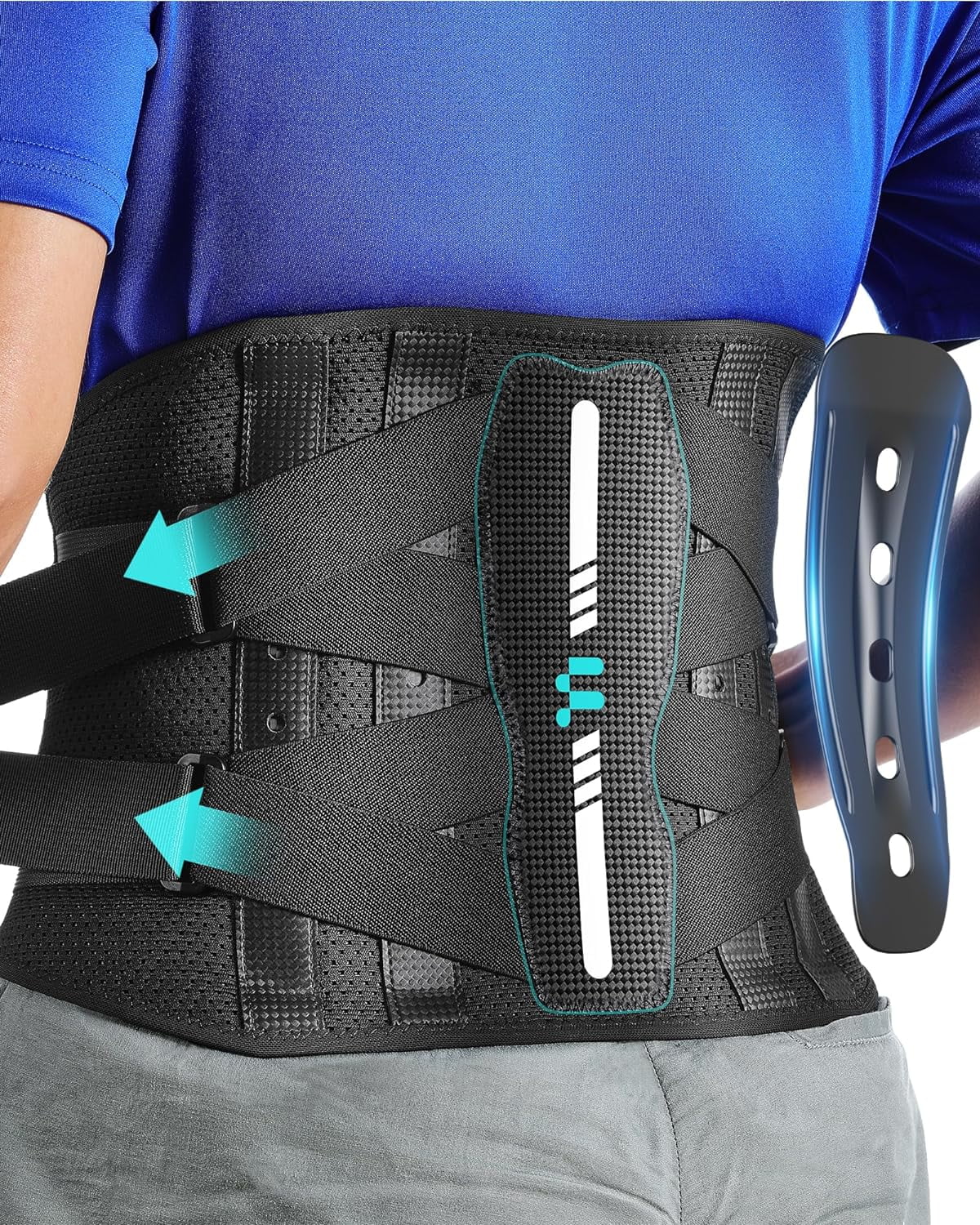 Back Brace for Women Men with Ergonomic Curved Spine Support and Carbon ...