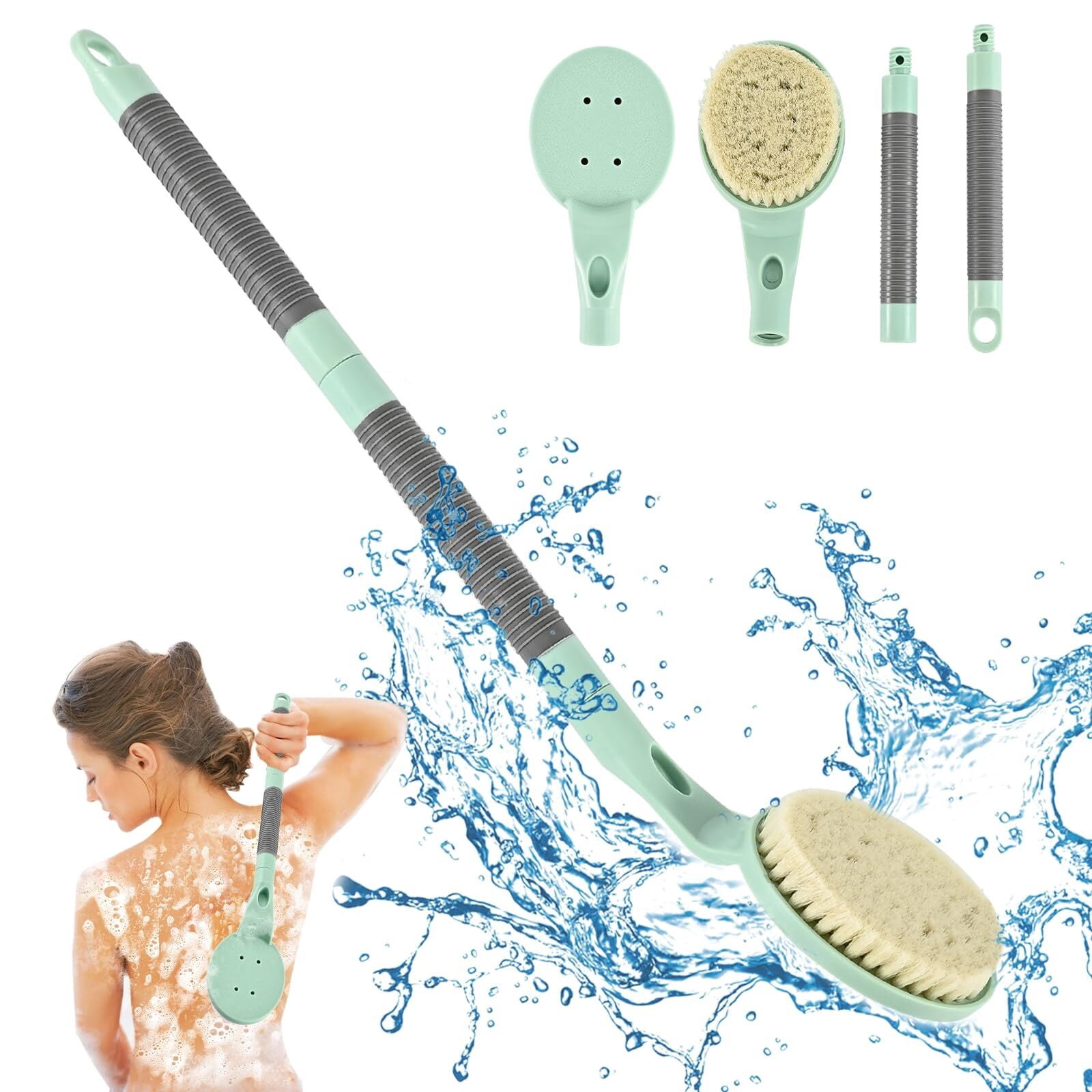 Back Brush Long Handle for Shower, 20.5" Bath Brush, Back Scrubber ...