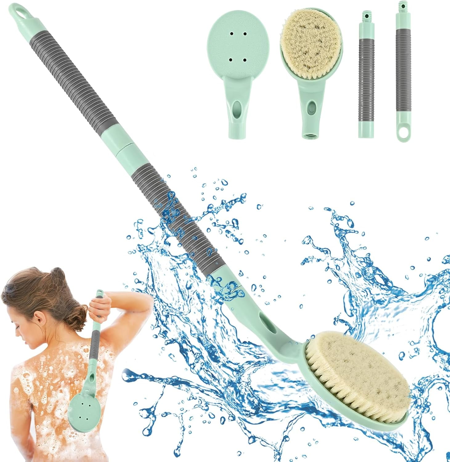 Back Brush Long Handle for Shower, 20.5” Bath Brush, Back Scrubber ...