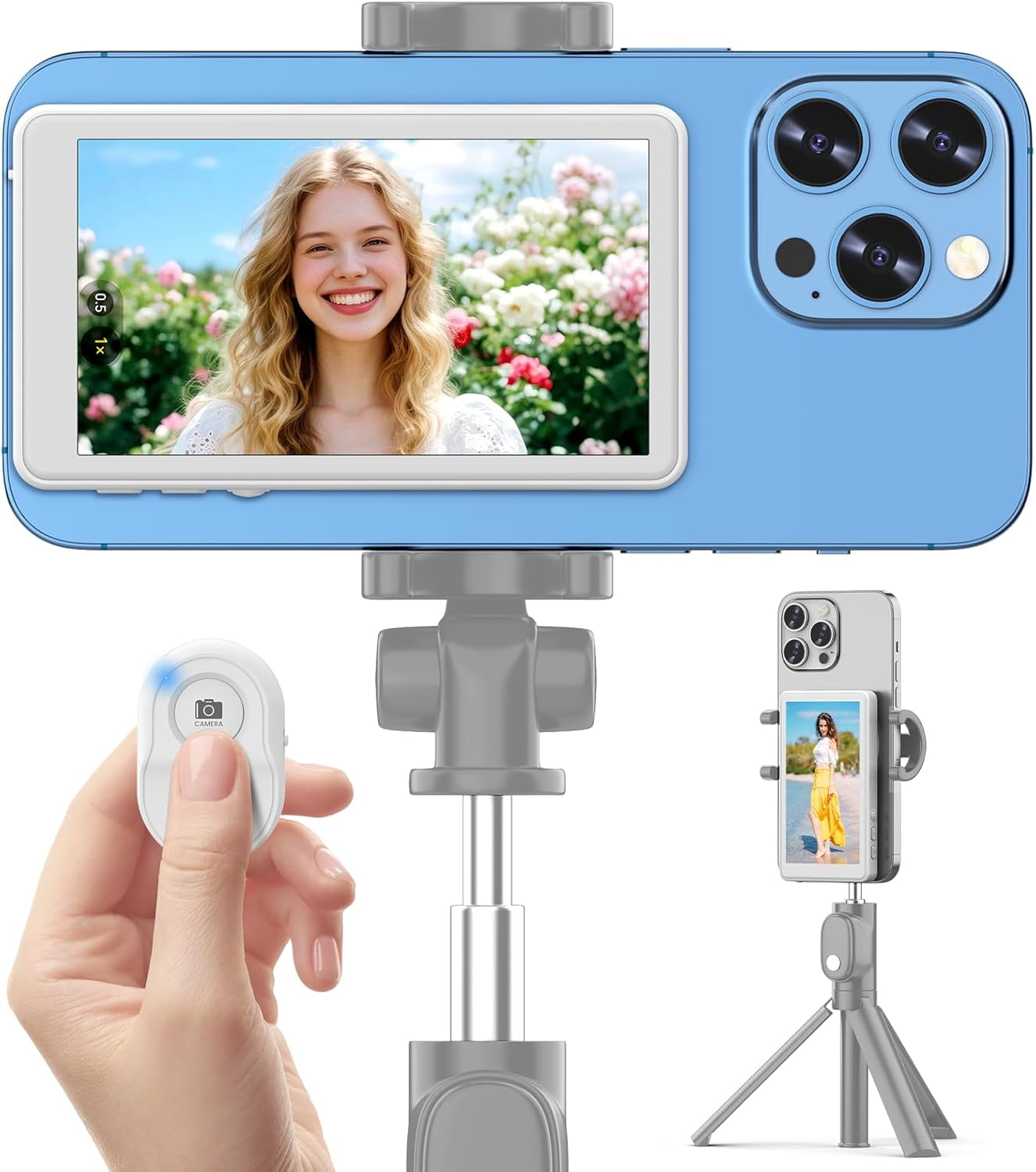 Back Camera Monitor iPhone, Vlog Magnetic Phone Selfie Monitor Screen ...