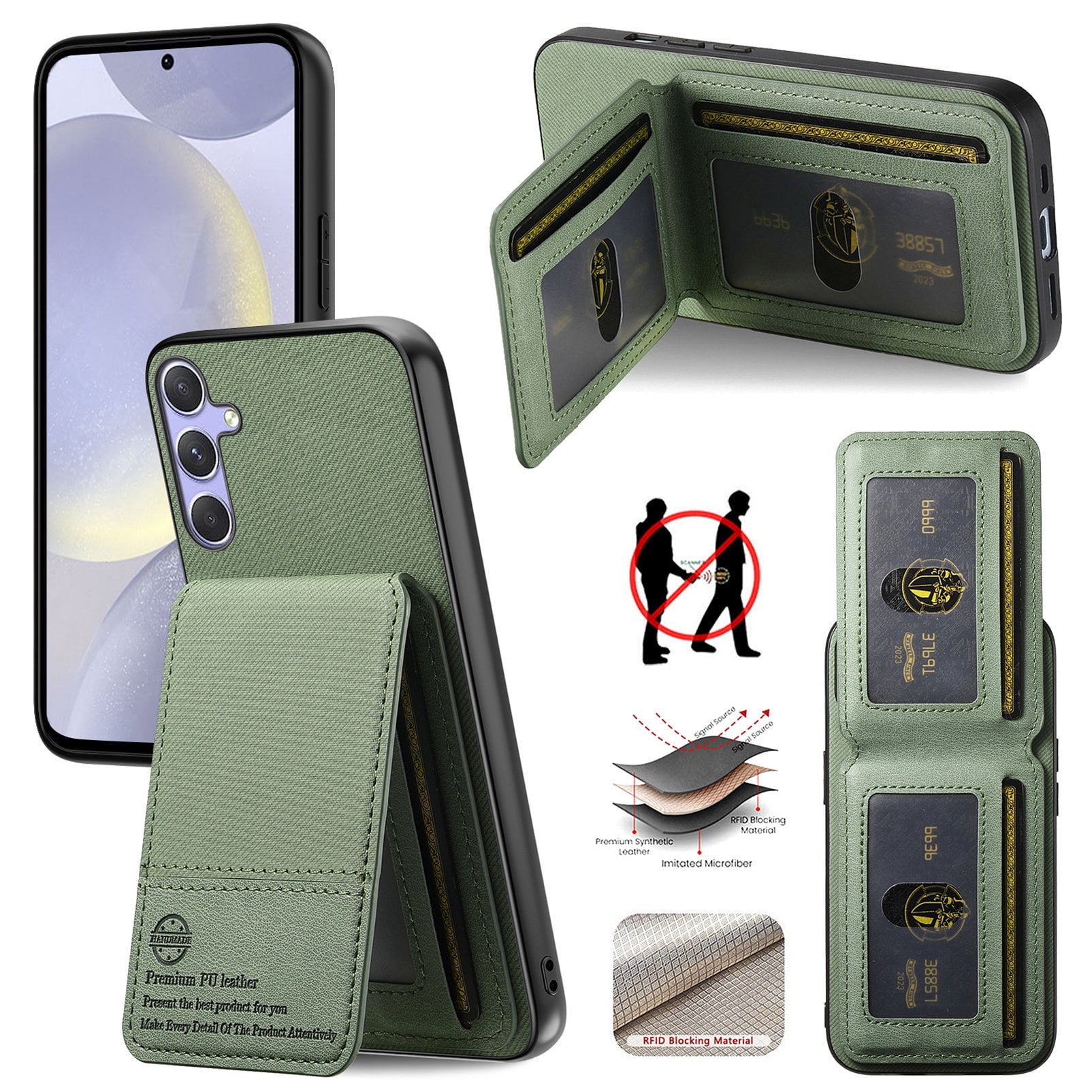Back Case for Samsung Galaxy S24 FE, Fabric + PU Leather + TPU Material ...
