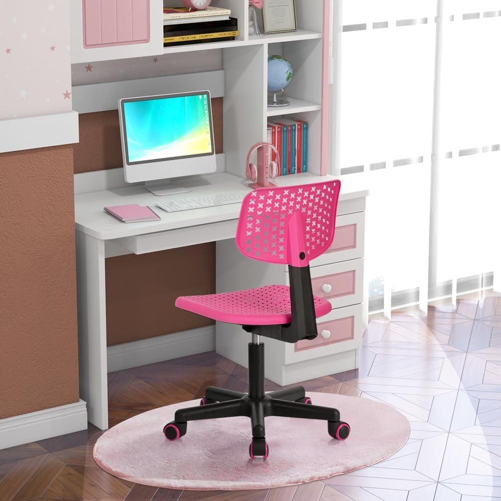 Back Ergonomic Adjustable Computer Chair, Armless Swivel Small PP ...