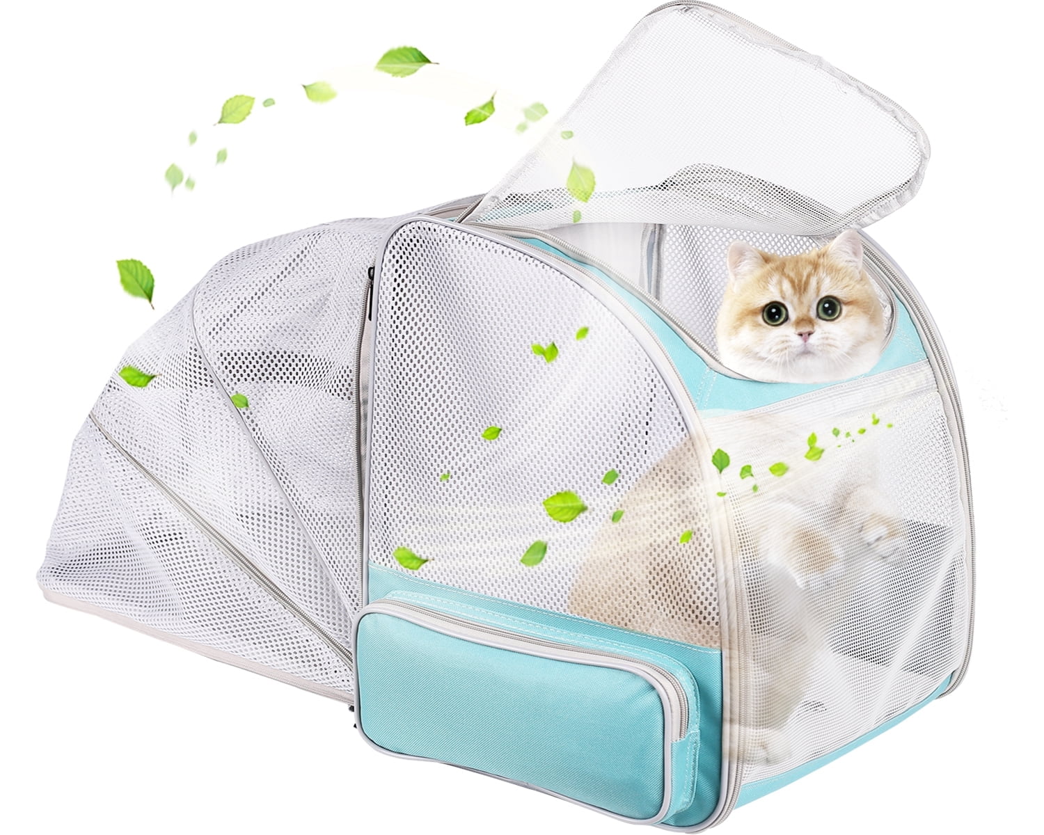 Back Expandable Pet Carrier Backpack for Cats, Small Puppies,Fully ...