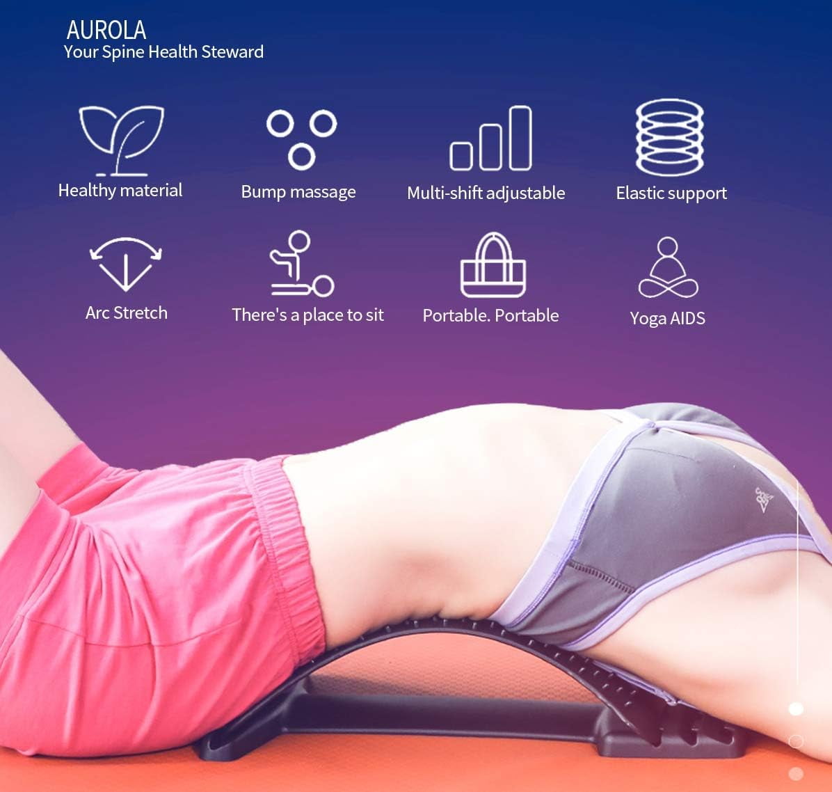 Back Extender In Lower And Upper Back, Back Massage Lumbar Extender, Posture Correction, Back ...