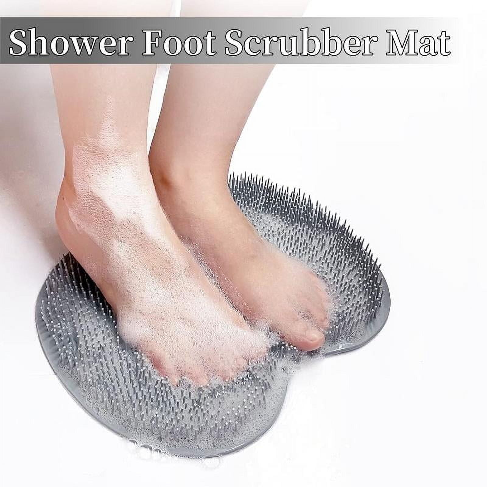 Back & Feet Cleaning Mat,Silicone Shower Foot Scrubber Pad,Shower ...