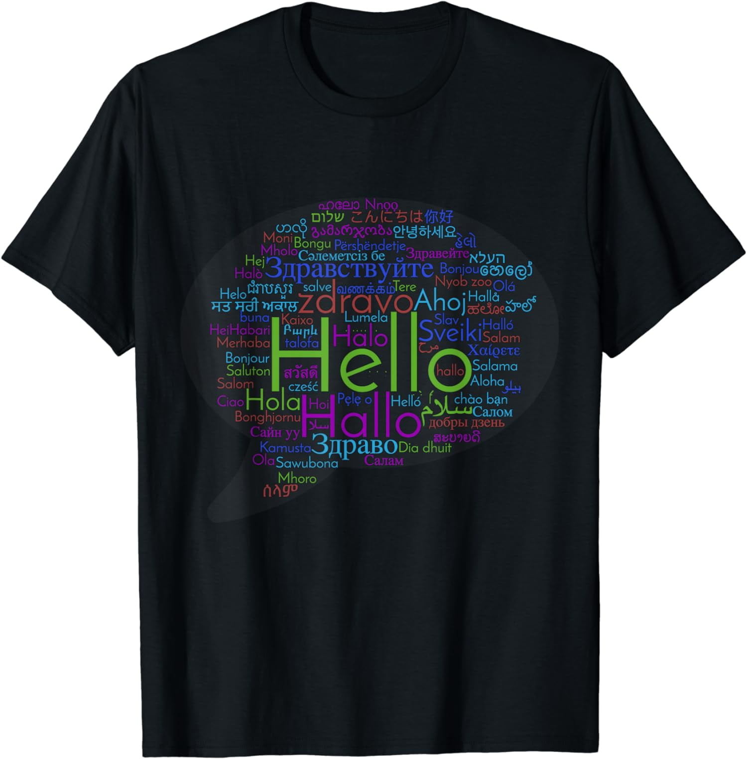 Back & Front Design, Hello & Goodbye, Multi Language TShirt - Walmart.com