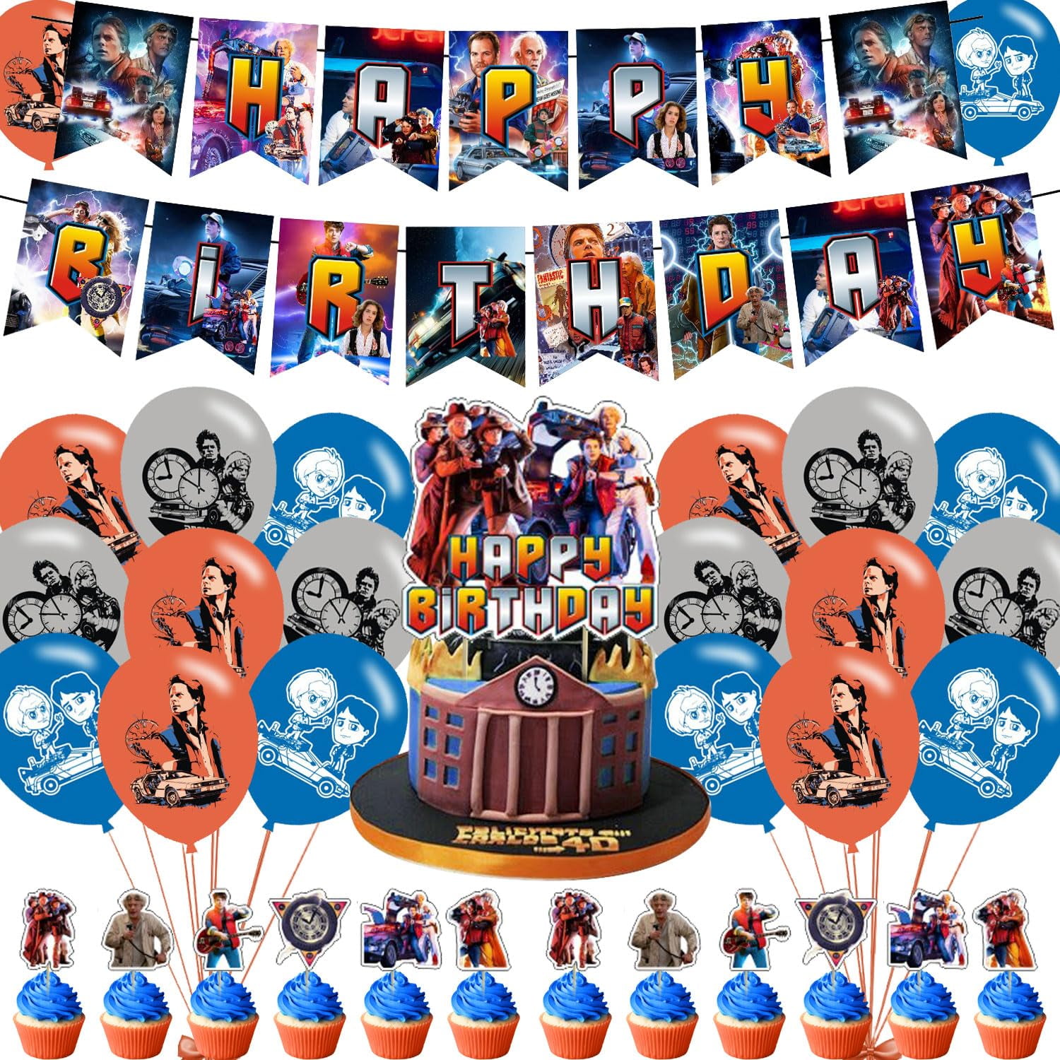 Back to the Future Party Decorations,Back KKS1 to the Future Birthday ...