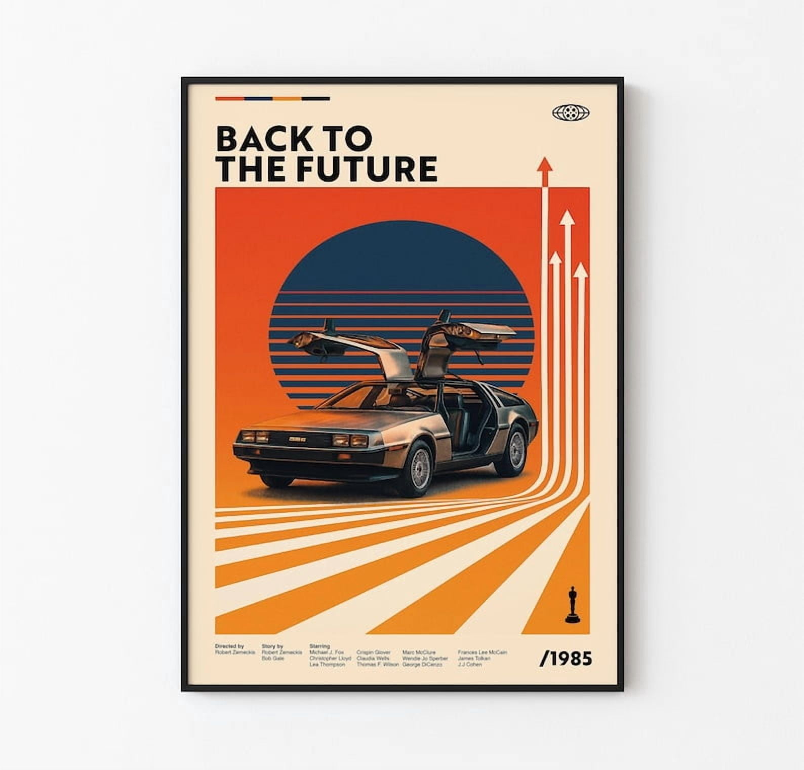 Back to the Future Poster, Retro Sci-Fi Movie Art, 1985 DeLorean Time ...