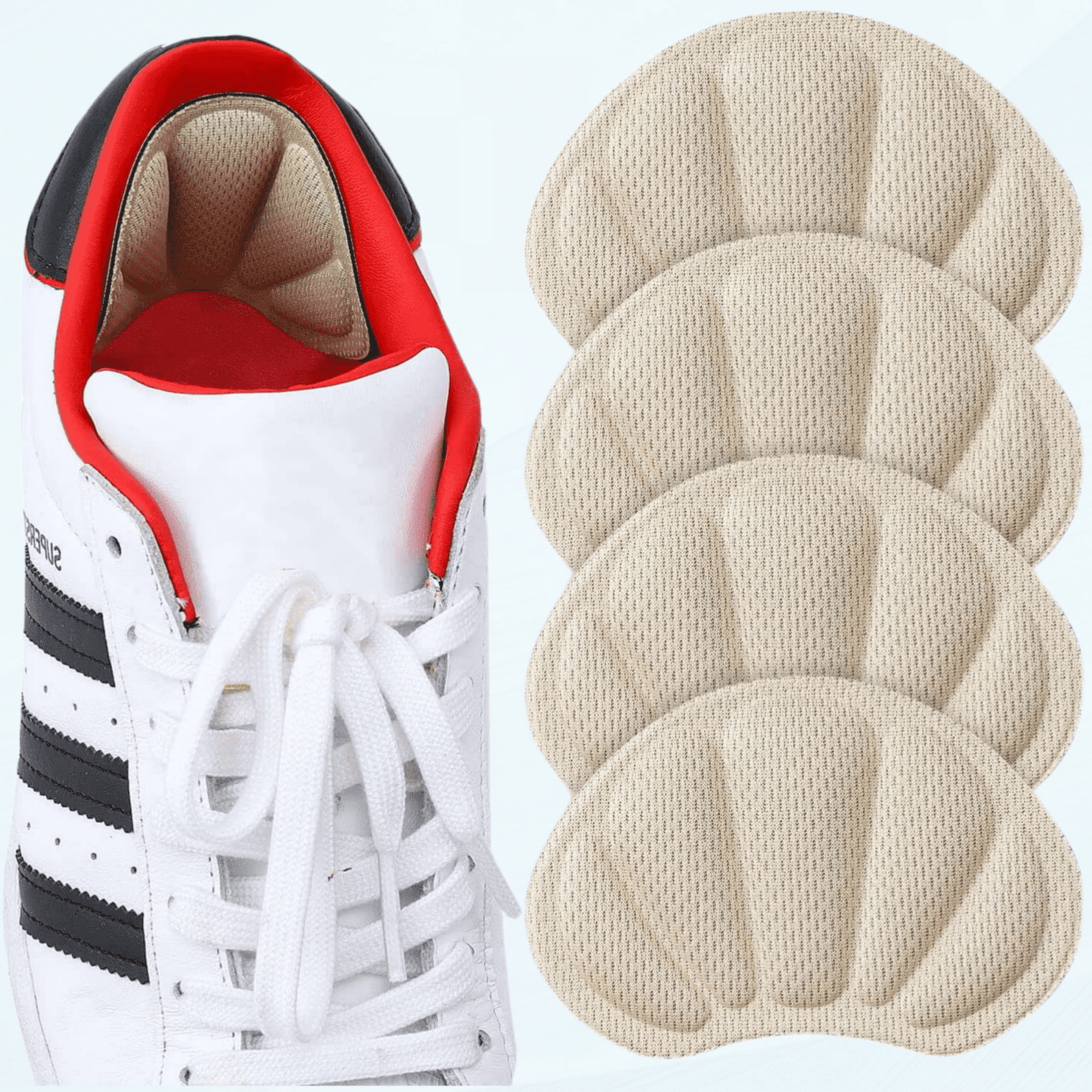 Back of Heel Cushion Inserts, Mesh Heel Grips Pads for Boots, Loose ...