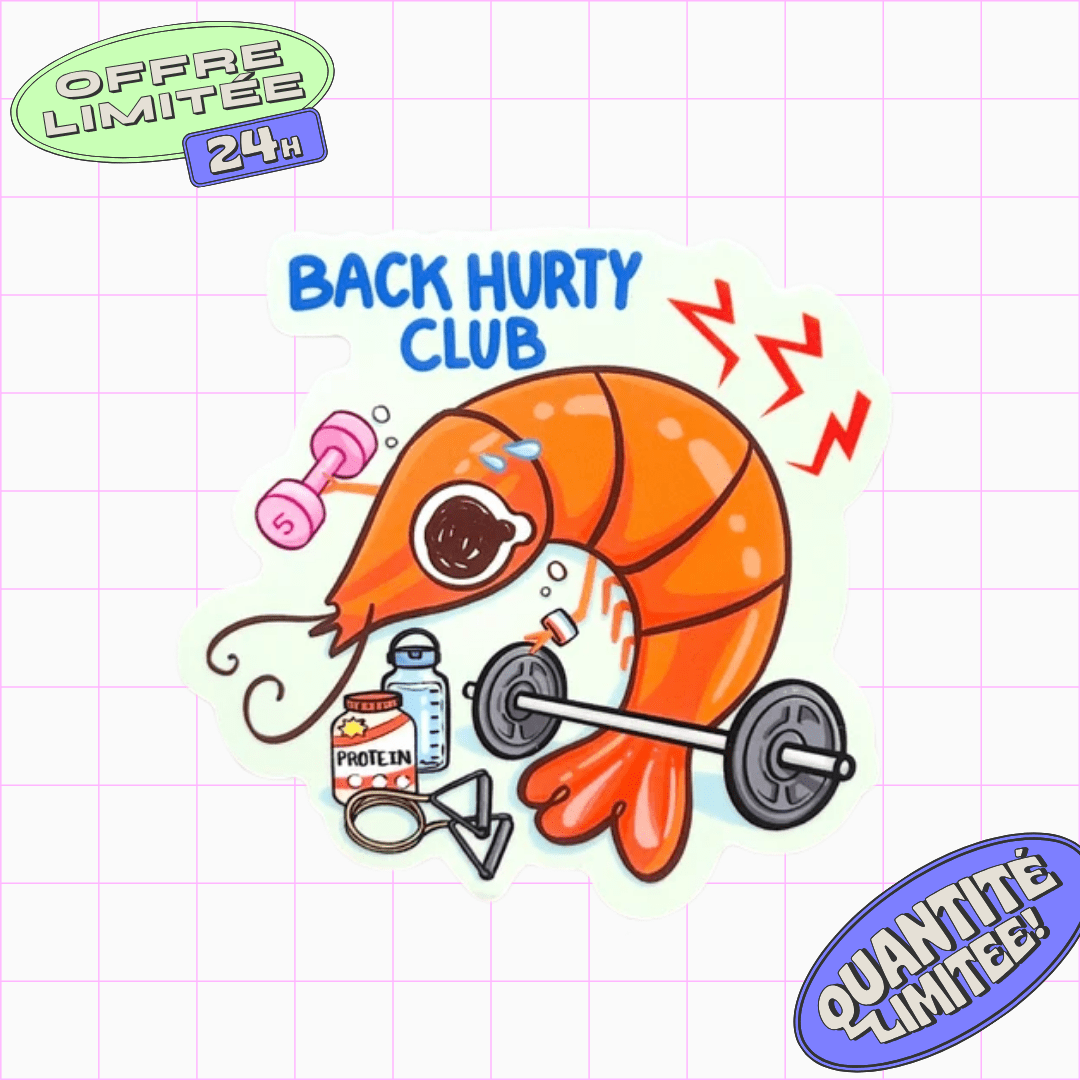 Back Hurty Club Sticker | Gym Bro Fitness Humor | Workout Bulking ...
