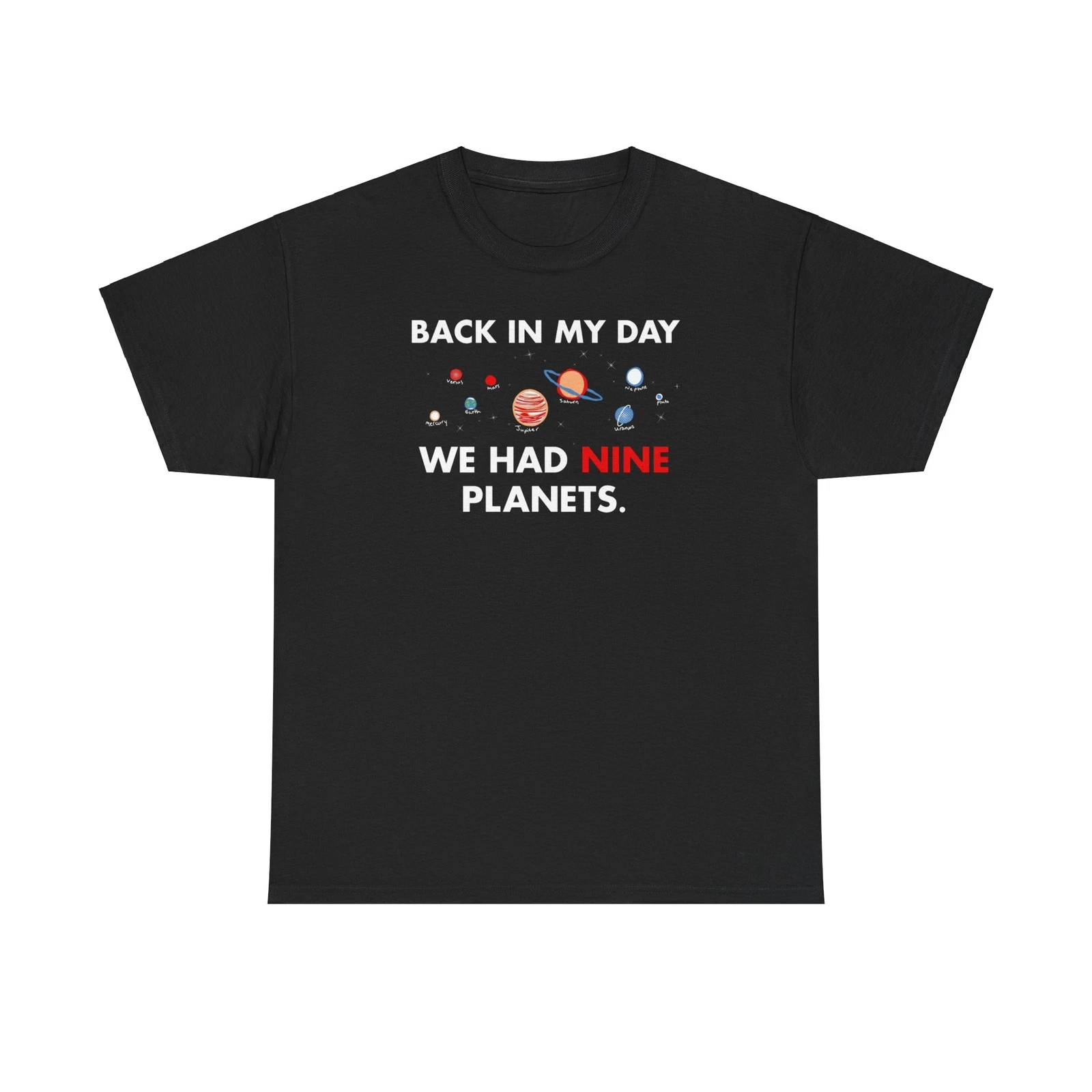 Back In My Day We Had Nine Planets Pluto Science Funny Retro Art Unisex ...