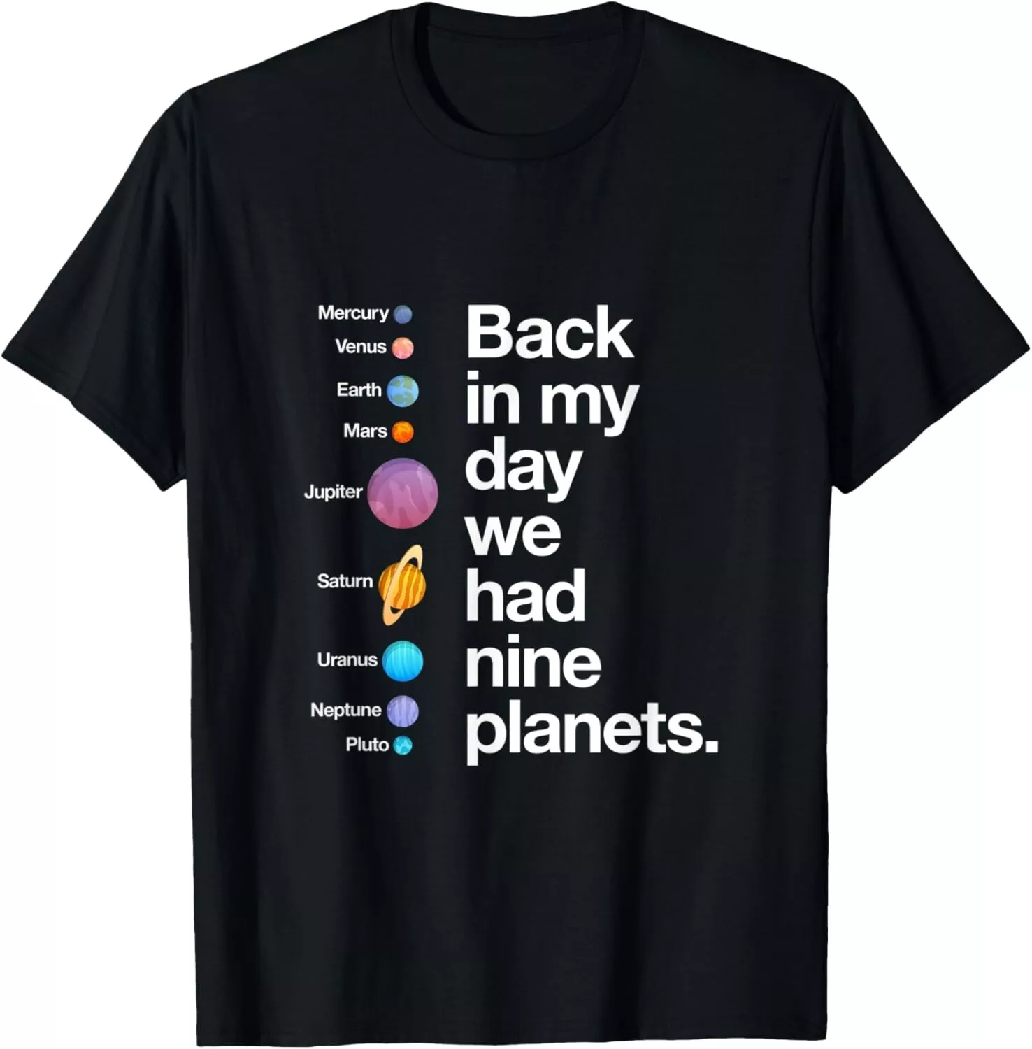 Back In My Day We Had Nine Planets Pluto Space Astronomy Science Unisex ...