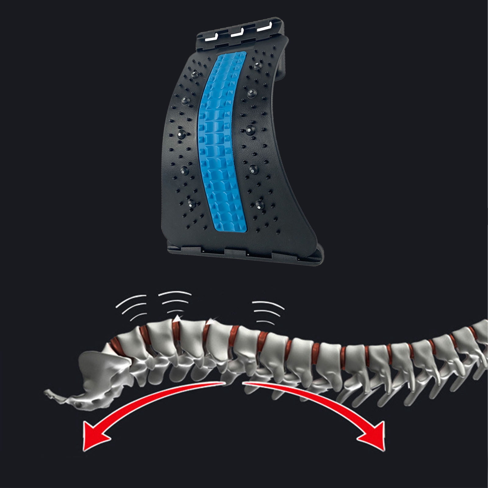 Back Massager Board Adjustable Level Lumbar Back Cracker Stretcher ...