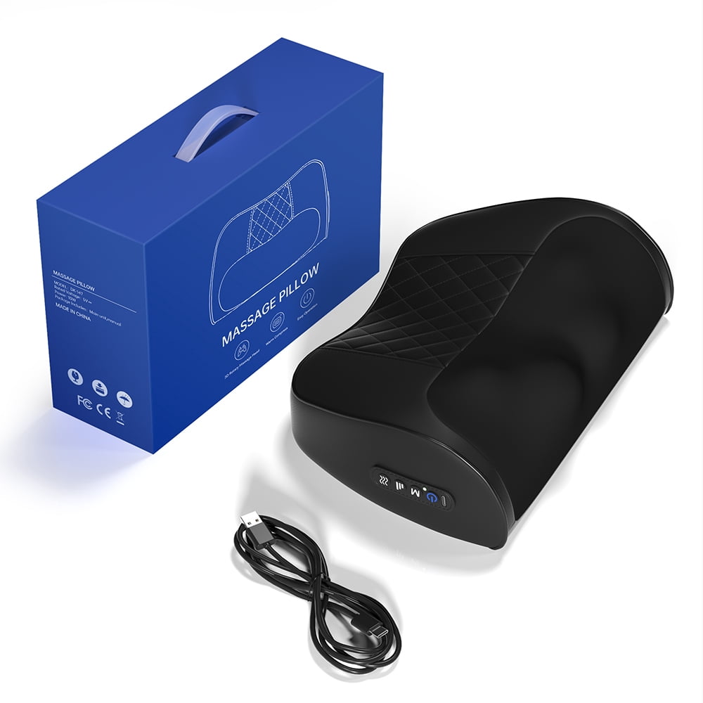Back Massager with Heat, 3D Kneading Massage Pillow for Neck, Shoulder ...