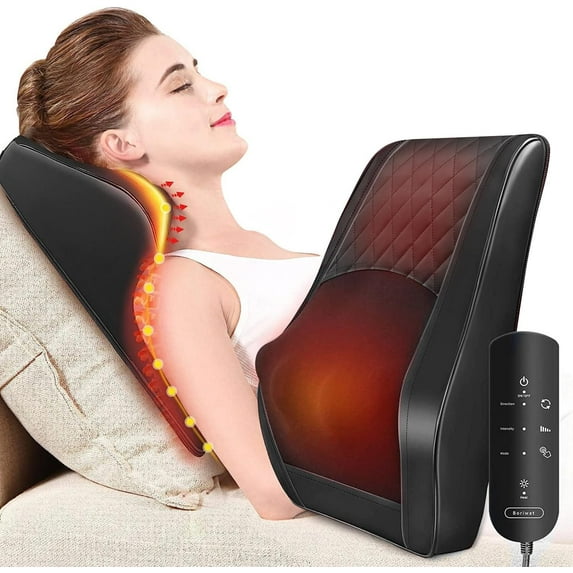 Back Massager with Heat, 3D Kneading Massage Pillow for Back, Neck ...