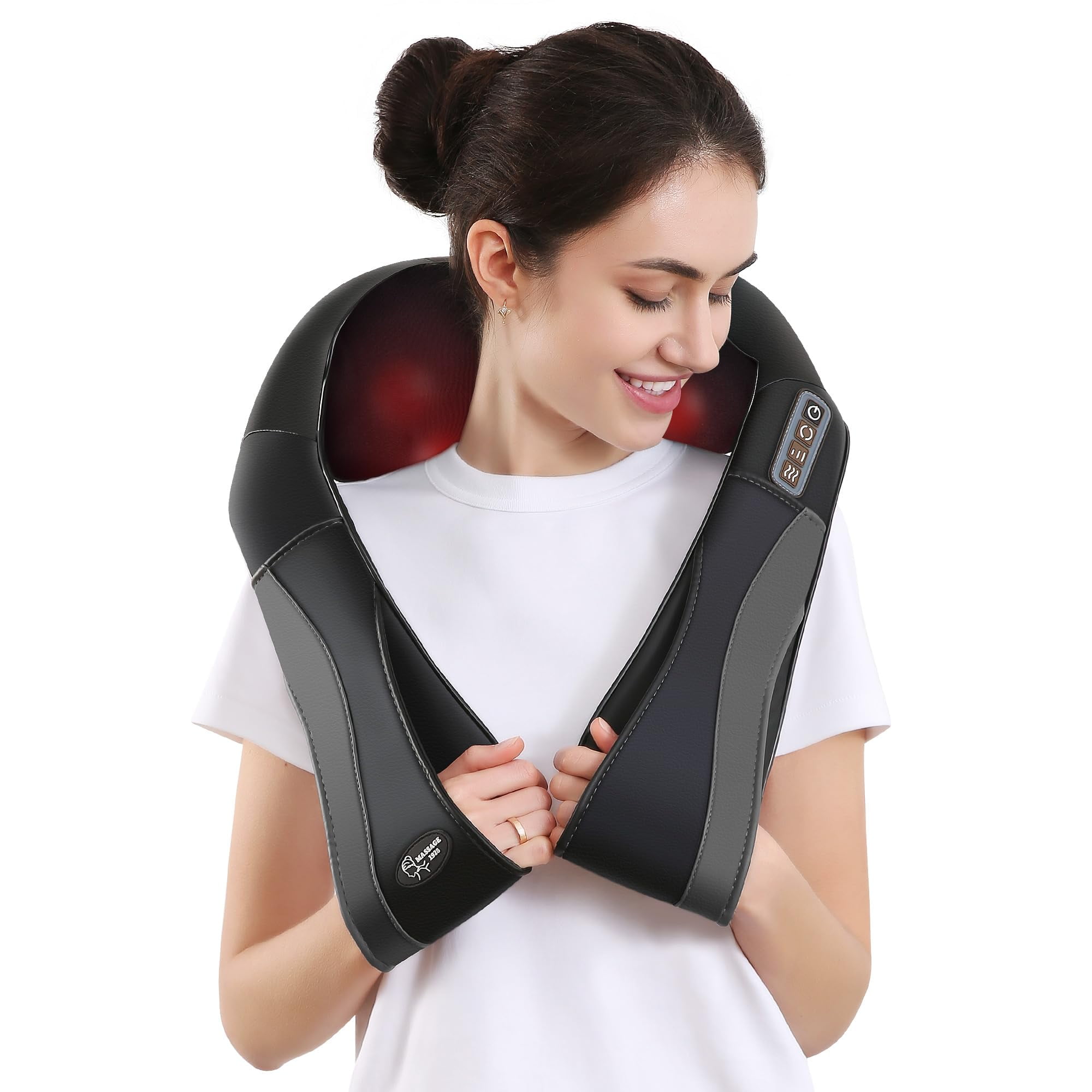 Back Neck Shoulder Massager DHF10 with Heat, Shiatsu Electric Deep ...