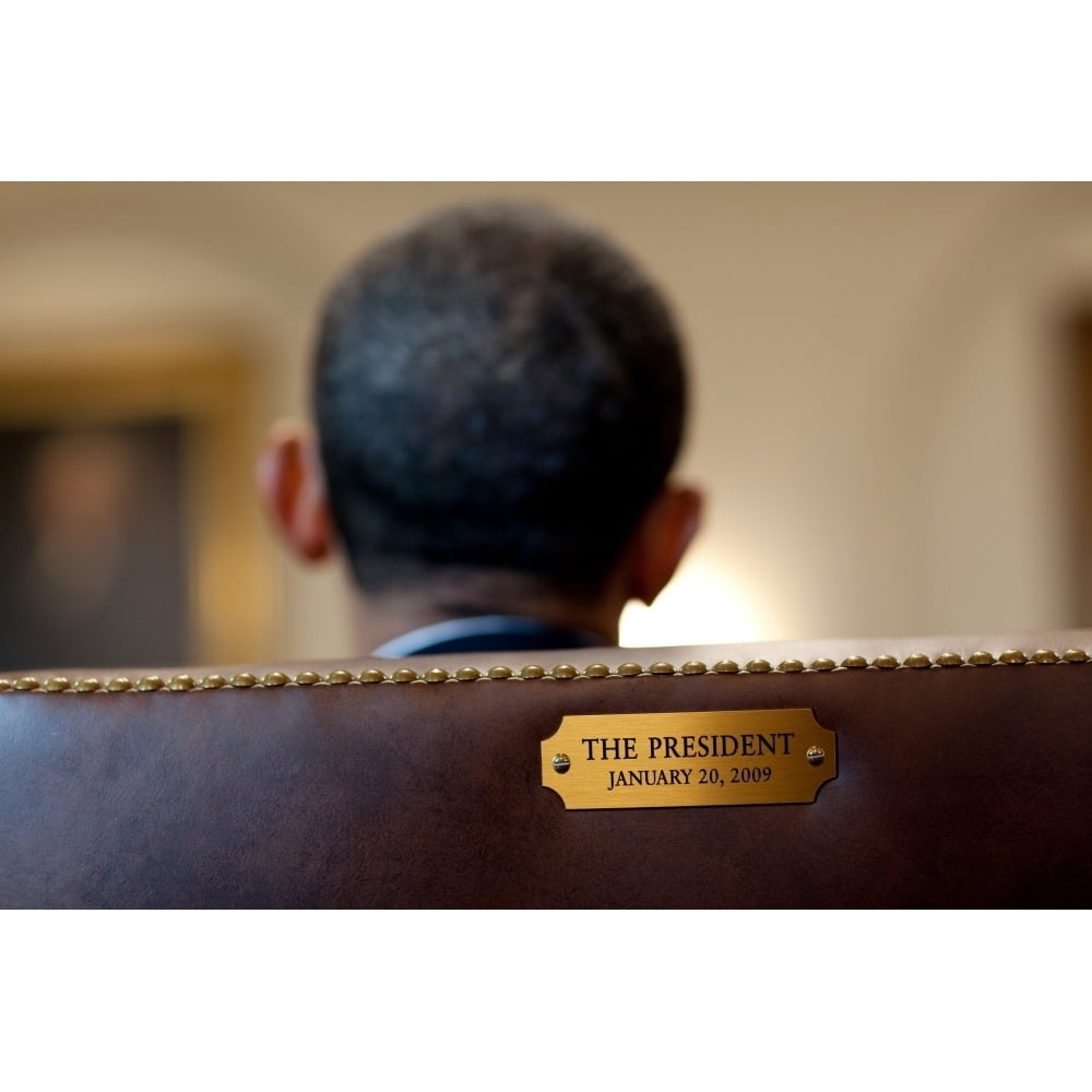 Back Of President Barack Obama'S Head In His Cabinet Room Chair With A ...