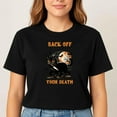 Back Off Funny Black Cat With Knife Halloween Costume Fun Unisex T ...