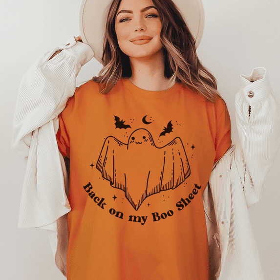 Back On My Boo Sheet Tee Burnt Orange S Peachy Sunday T-Shirt - Walmart.com