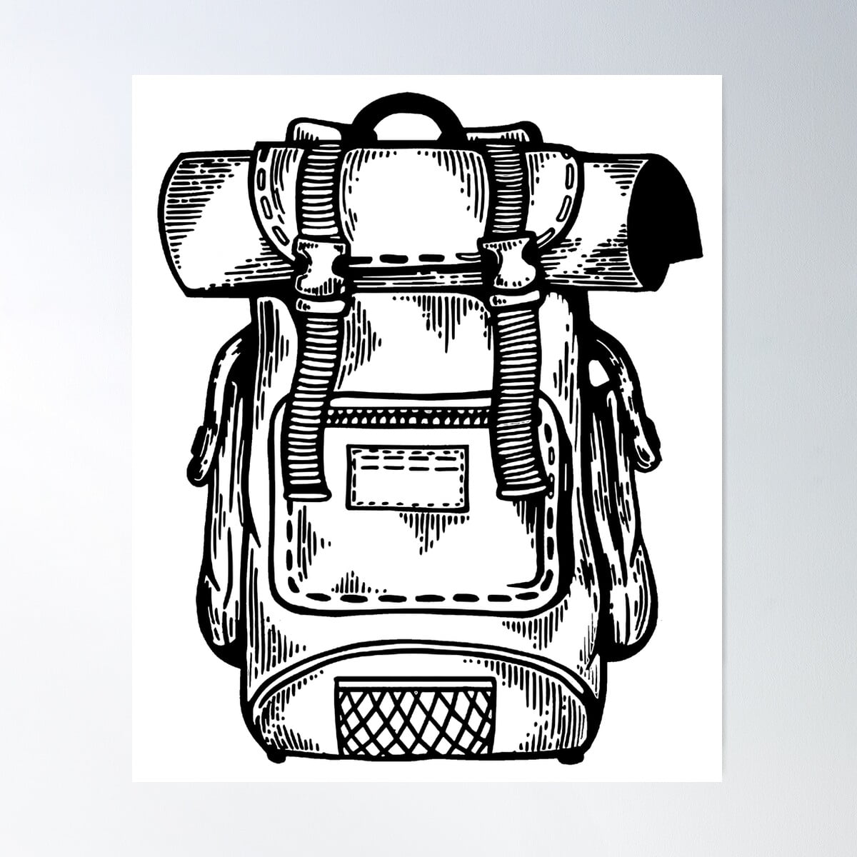 Back Pack, Hiking Bag Poster Wall Art, Modern Wall Decor For Living ...