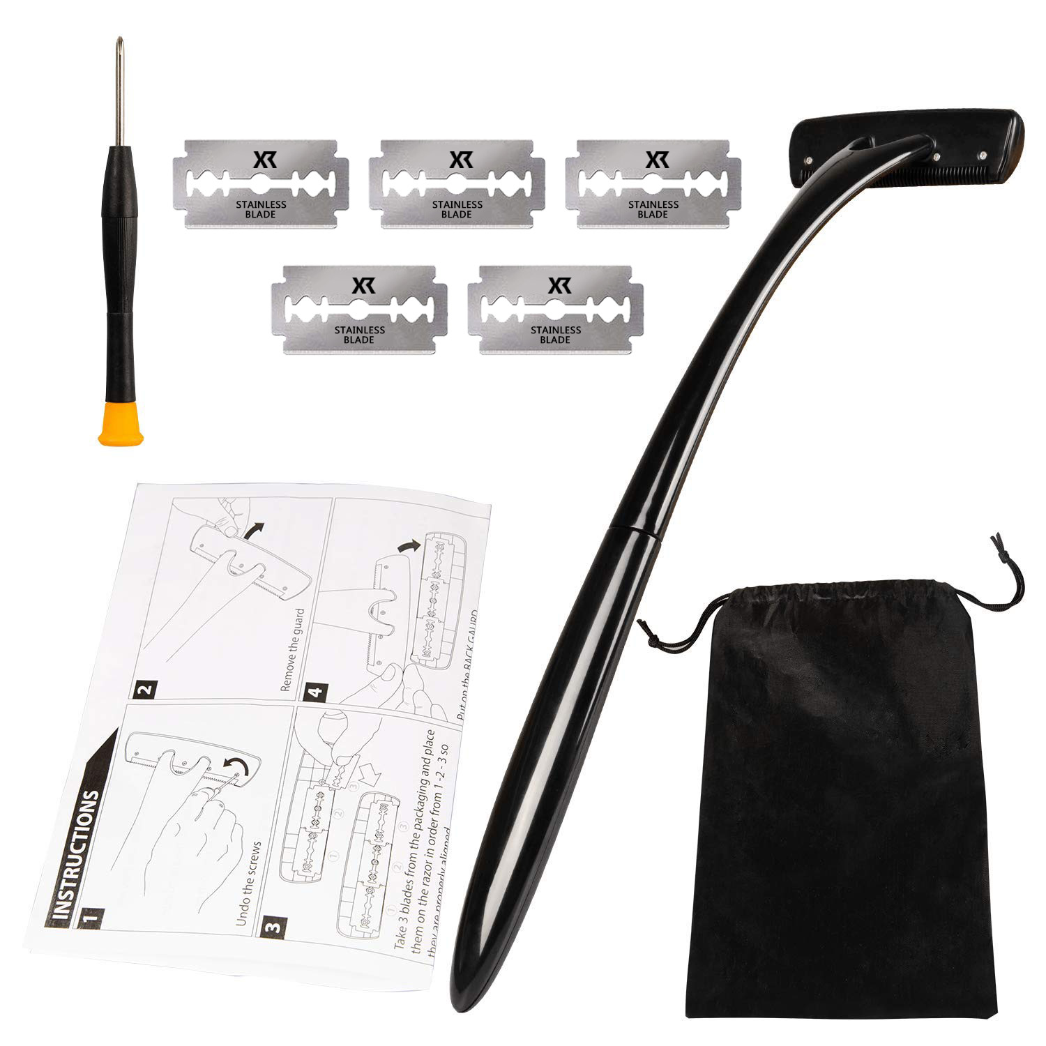 Back Razor Long Handle Body Shaving Tool Groomer Leg Hair Removal ...