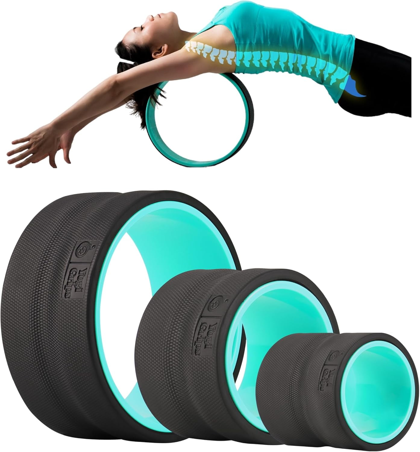 Back Roller Wheel- Foam Padded Back Stretcher Wheel with Center Spine ...