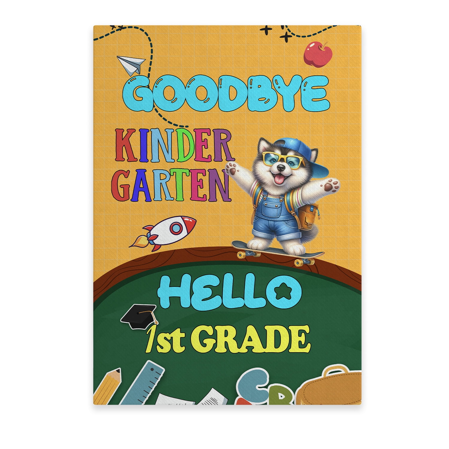 Back to School Alaskan Malamute Goodbye Kindergarten Hello 1st Grade ...
