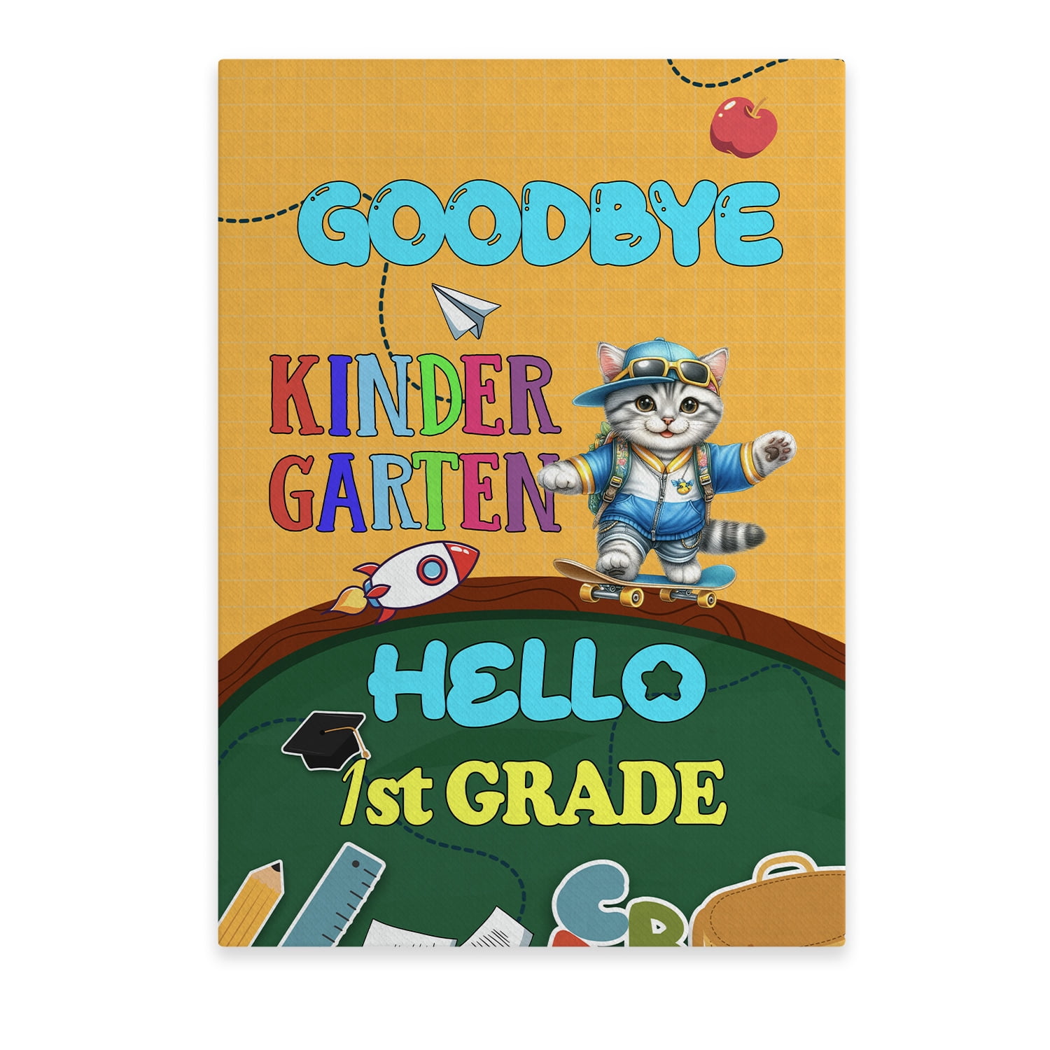 Back to School American Shorthair Goodbye Kindergarten Hello 1st Grade ...