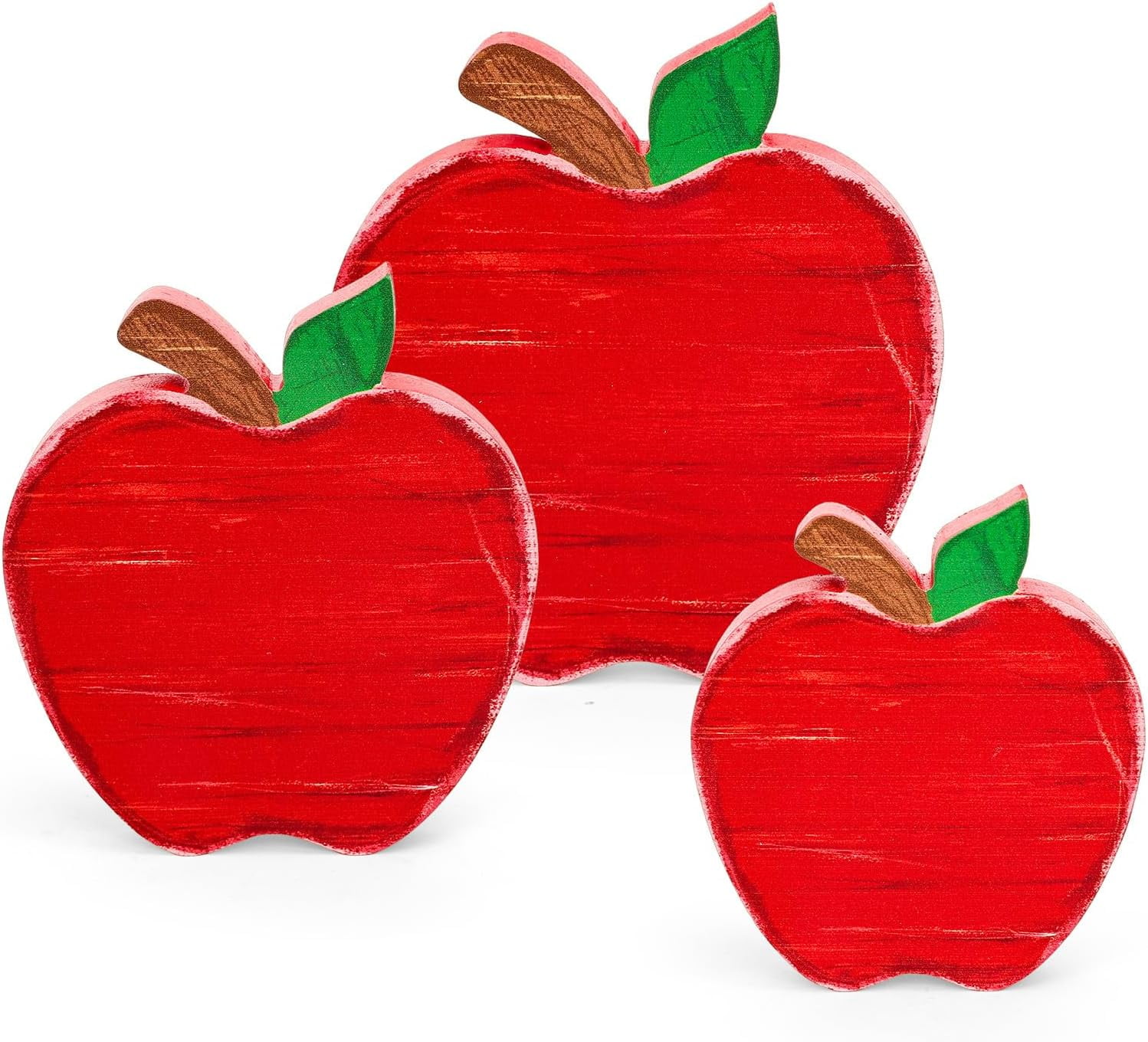 Back to School Apples Wooden Signs Retro Red Apples Table Centerpieces ...