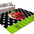 Back to School Area Rugs 6x9ft Red Fruit Black Background Floor Rug Non ...