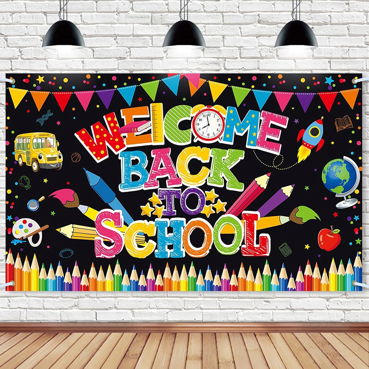 Back to School Backdrop Banner 43x71 Inch for Classroom Decoration ...