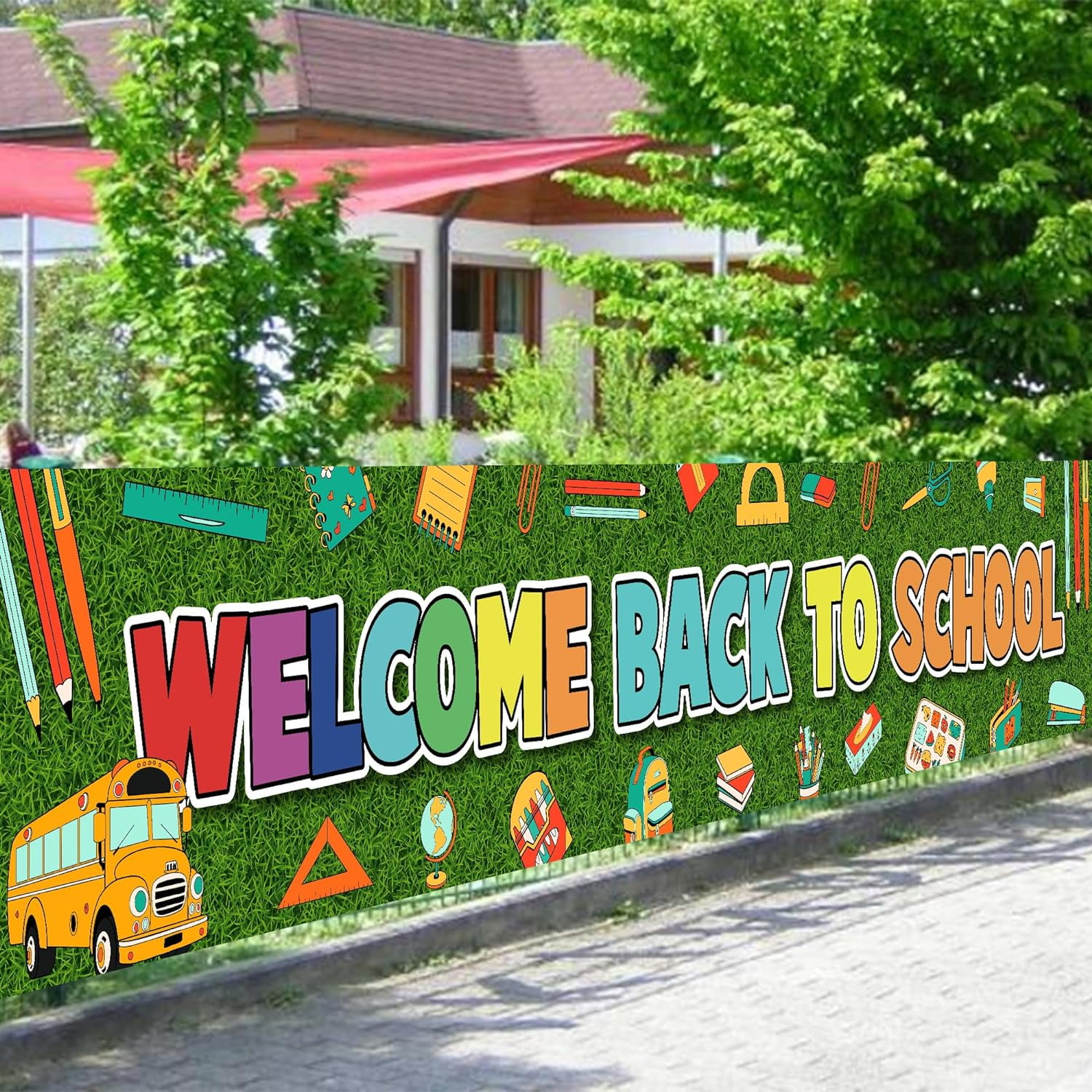 Back to School Backdrop Banner Kids First Day of School Photo Booth ...