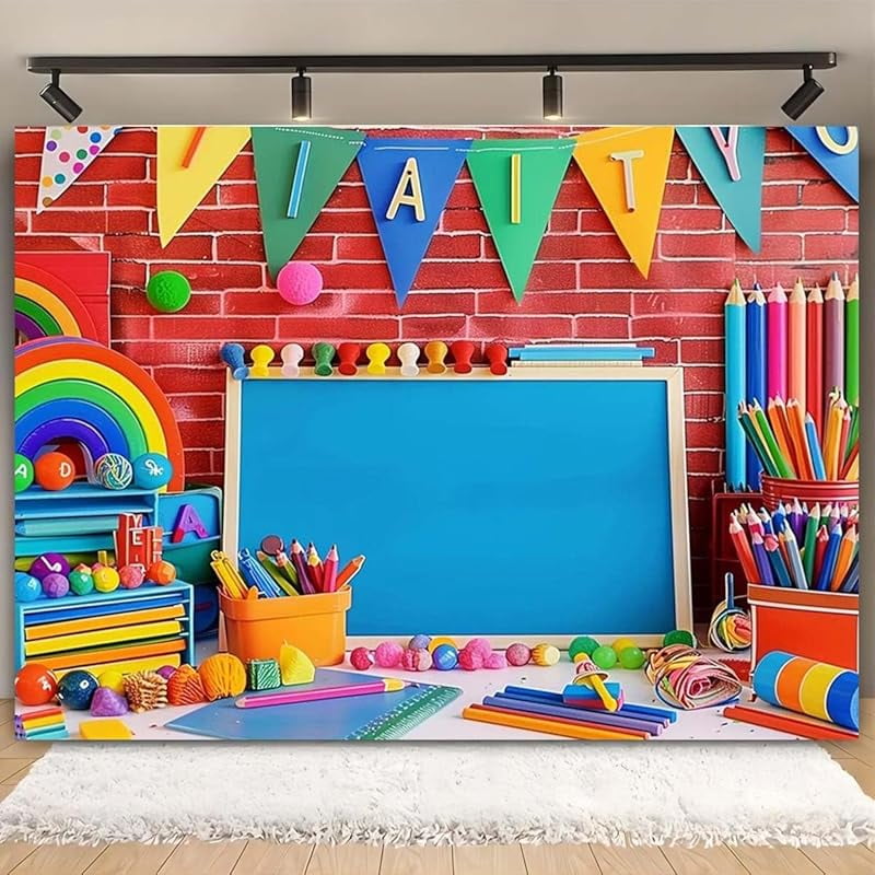 Back to School Backdrop Classroom Red Brick Wall Welcome Back to School ...