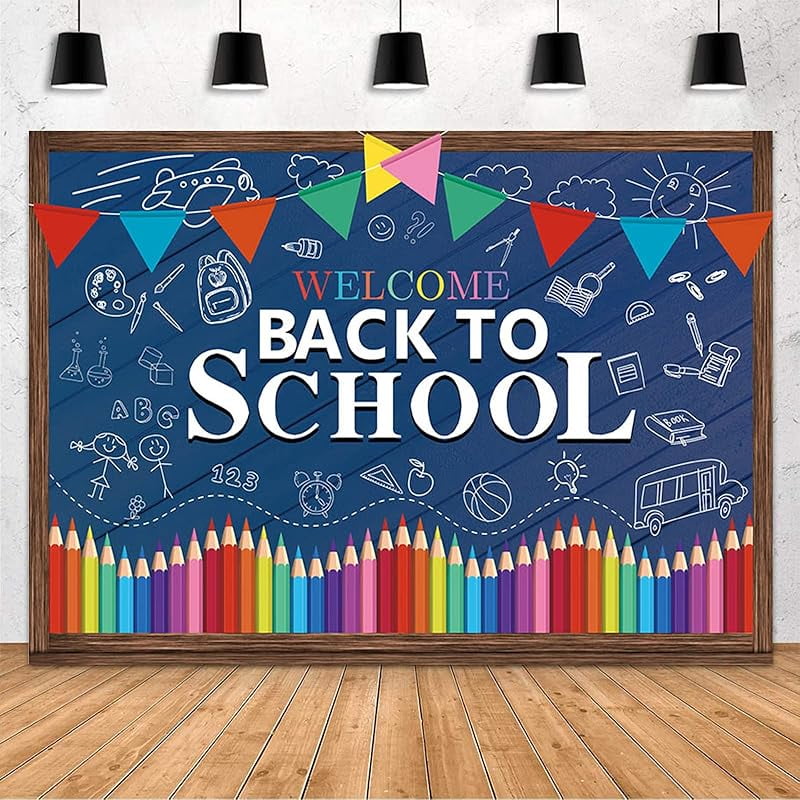 Back to School Backdrop Classroom Welcome Back Banner for Kids First ...
