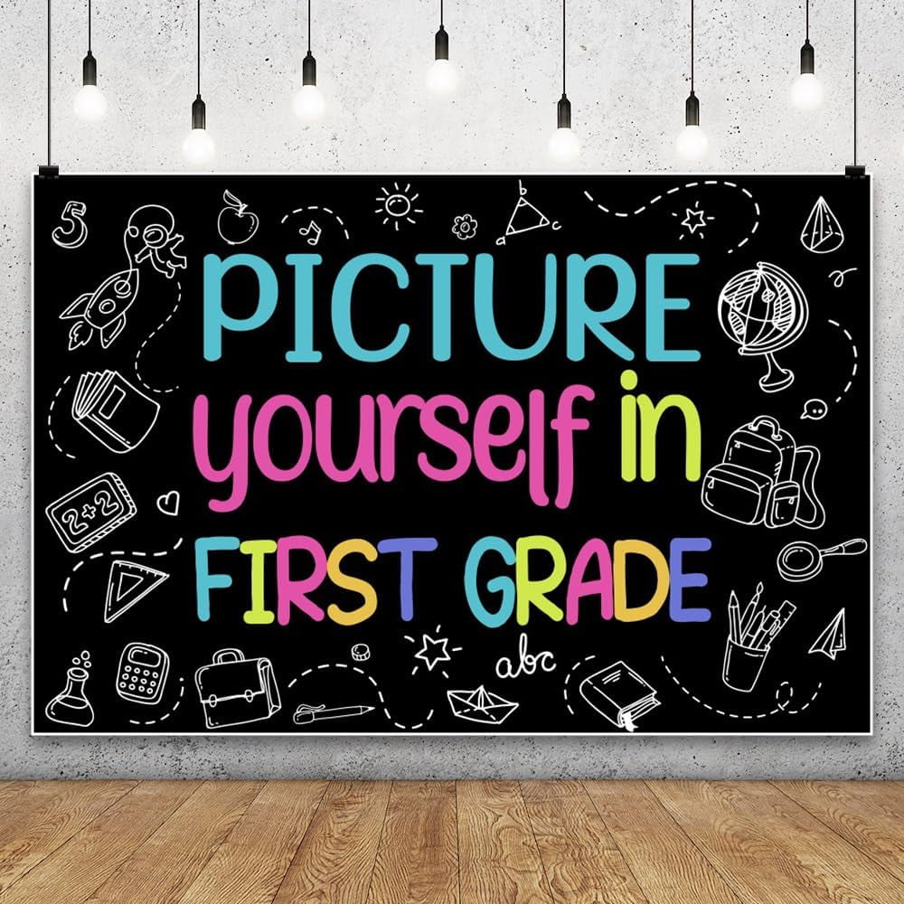 Back to School Backdrop Decorations, Classroom Banner Background, Wall ...