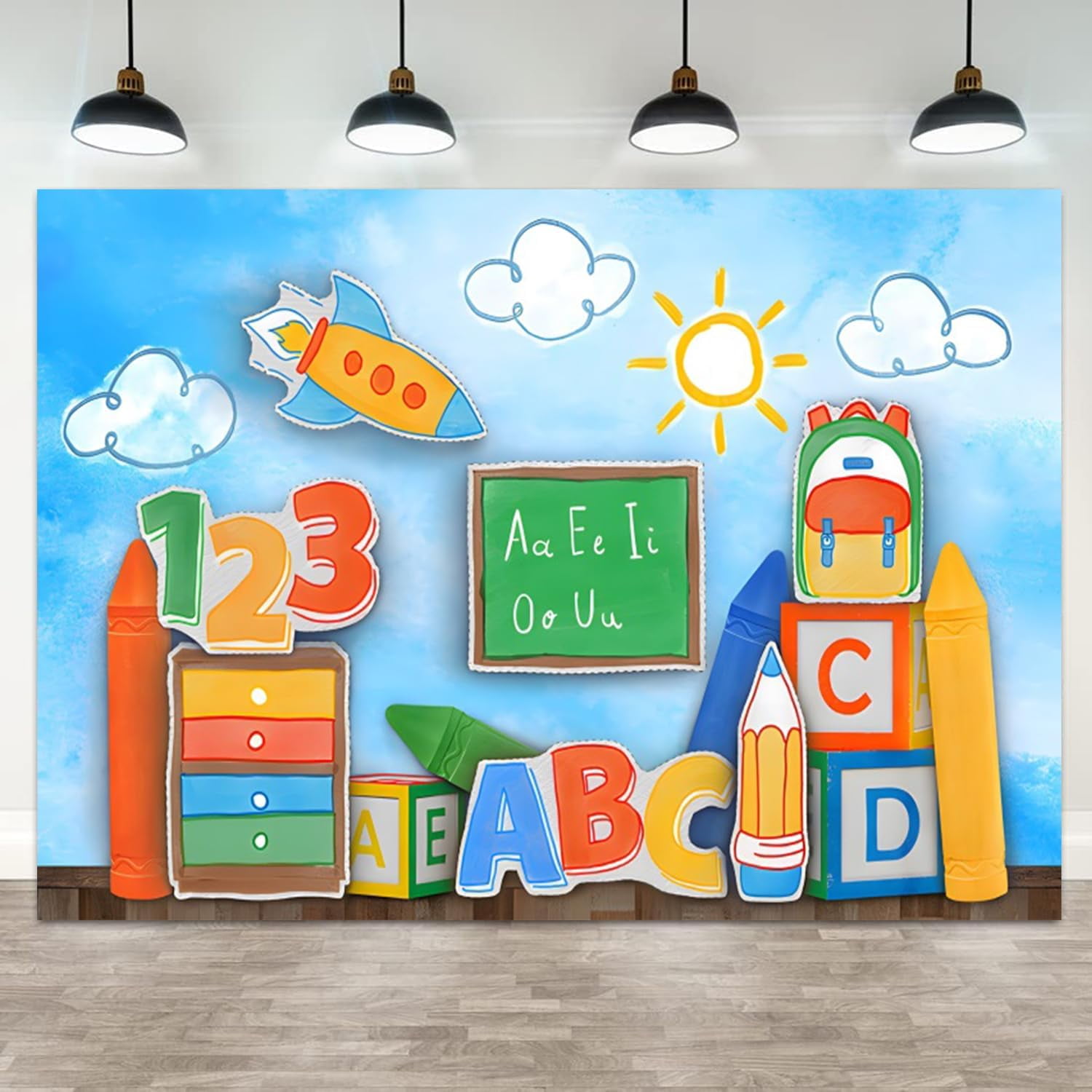 Back to School Backdrop First Day of Preschool Kids Birthday ...