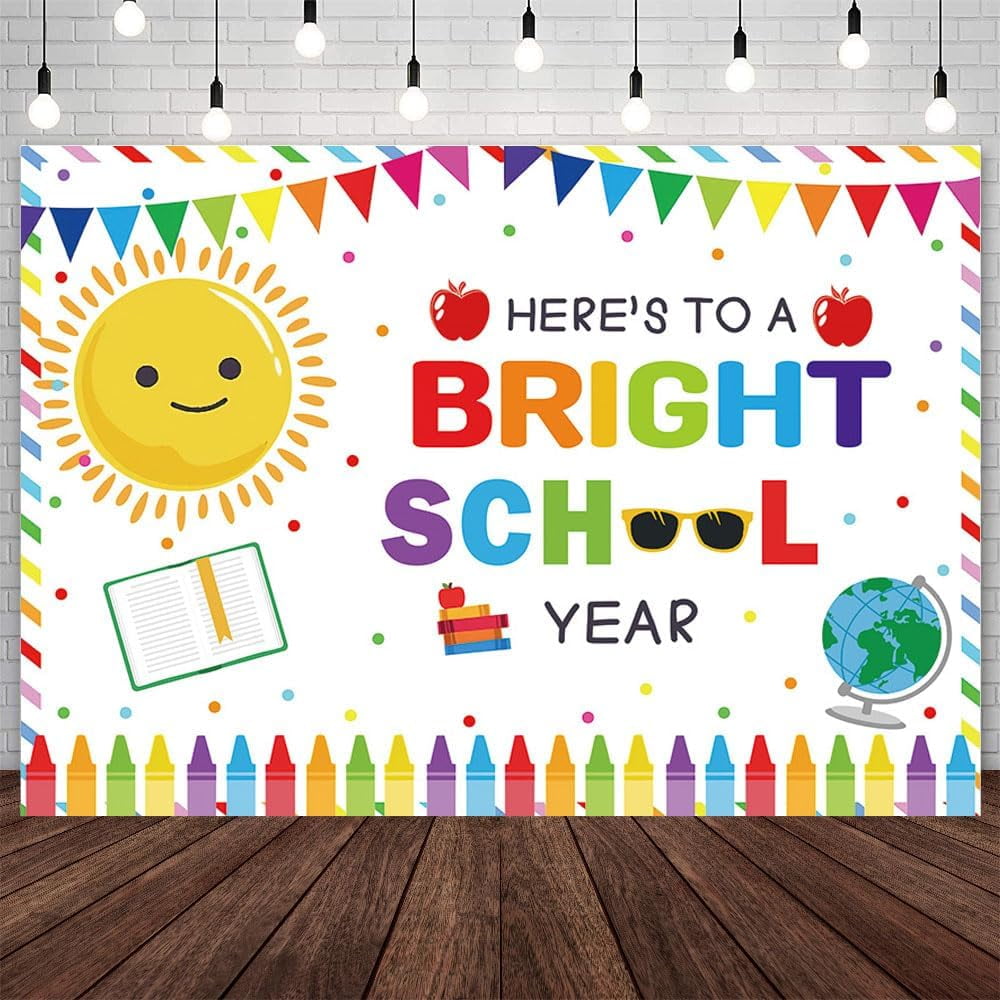 Back to School Backdrop Here's to A Bright School Year Photography ...