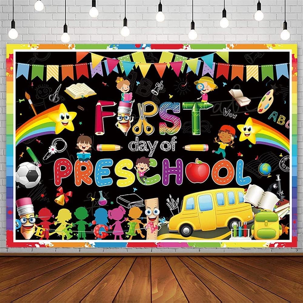 Back to School Backdrop for Kids Children First Day of Preschool ...
