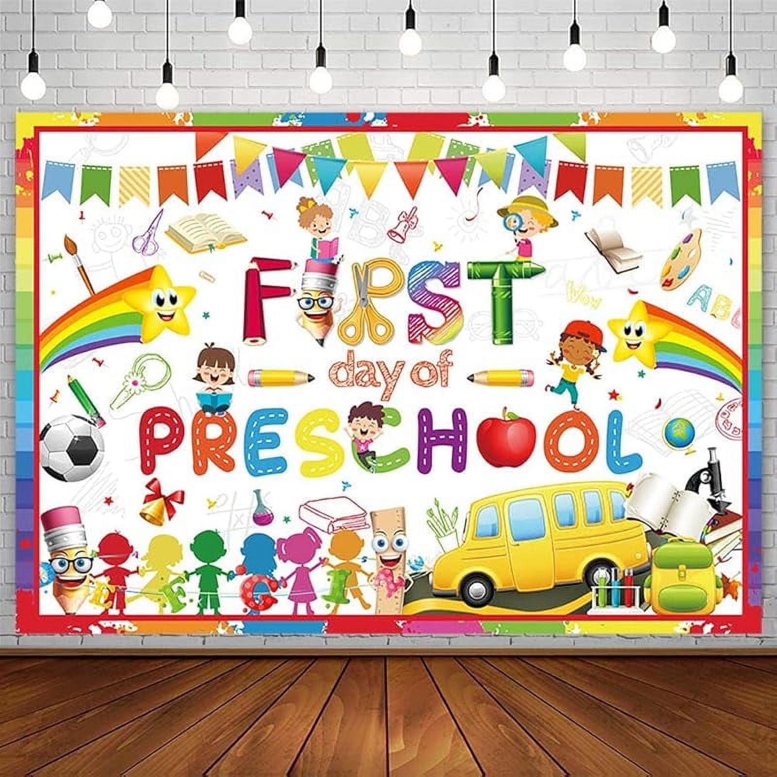 Back to School Backdrop for Kids Children First Day of Preschool ...