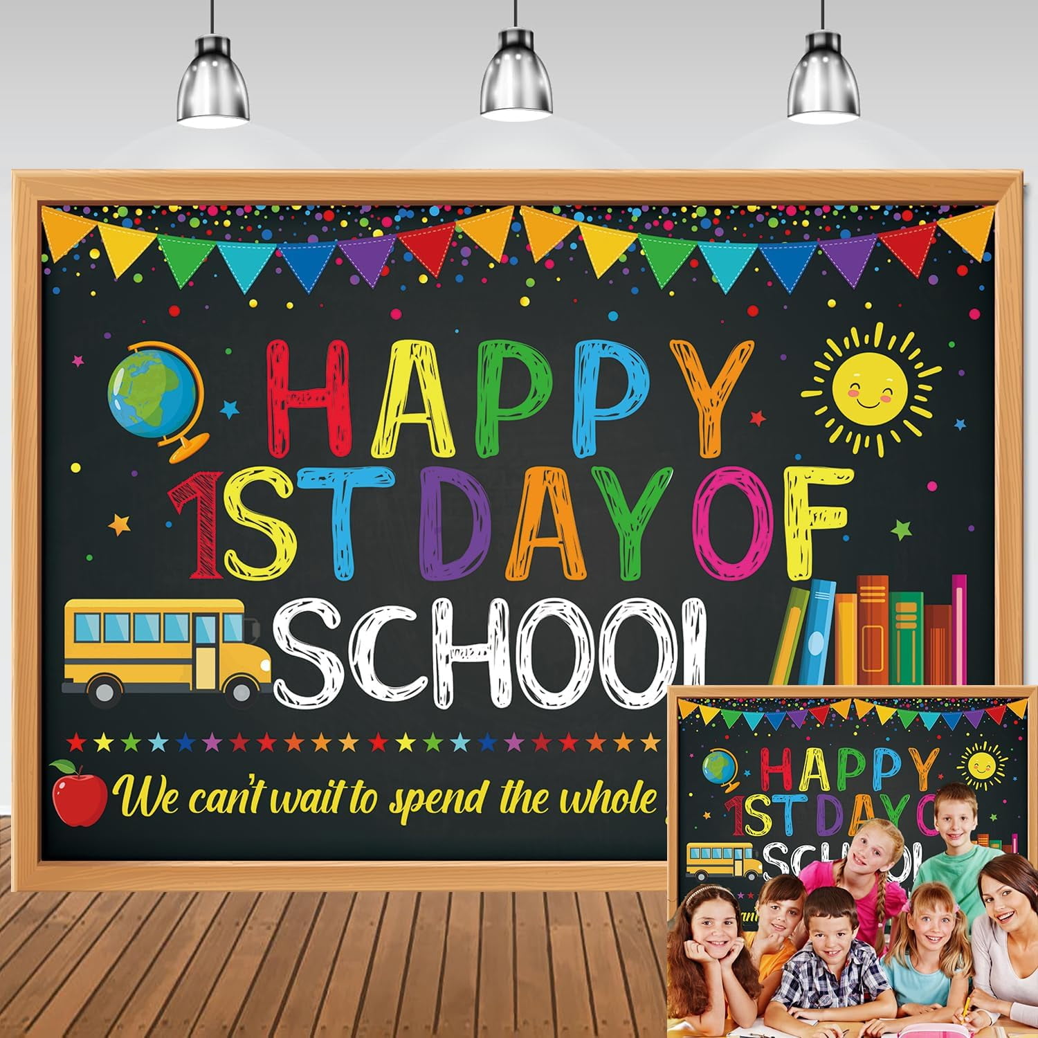 Back to School Backdrop for Kids First Day of School Bulletin Board ...