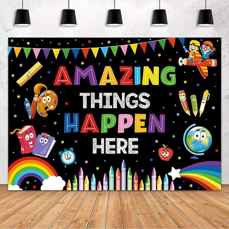 Back to School Backdrop Welcome Banner for First Day of School Bulletin ...
