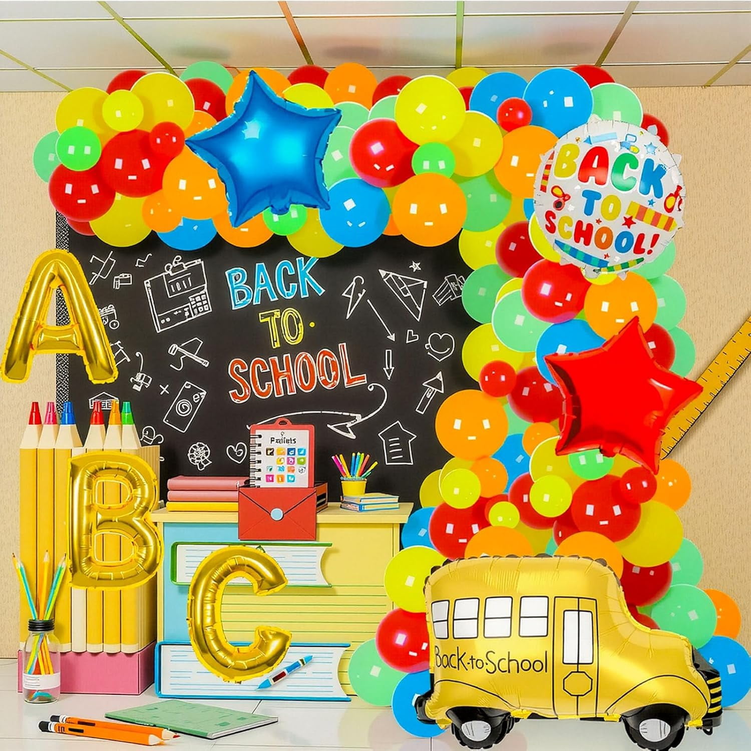 Back to School Balloon Arch Garland Kit, 18" 10" 5" Balloons with ...
