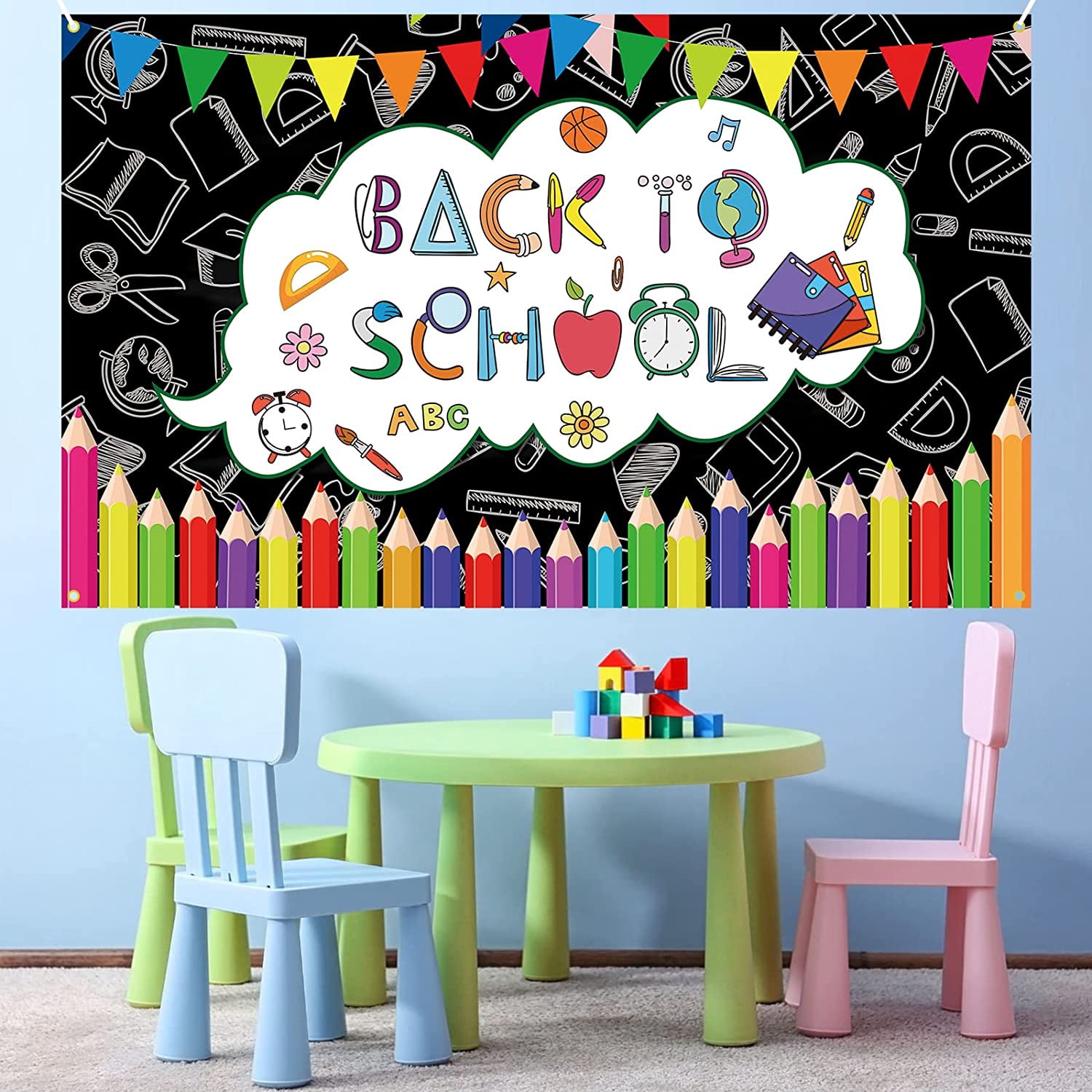Back to School Banner, Extra Large Fabric Welcome Back to School ...
