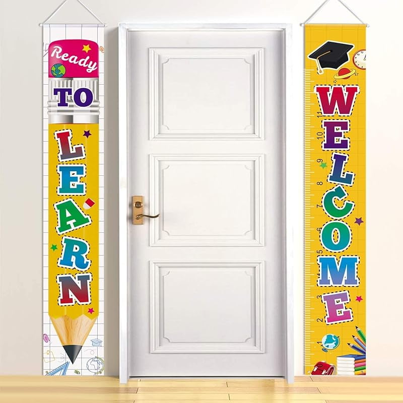 Back to School Banner Welcome Banner for First Day of School Hanging ...