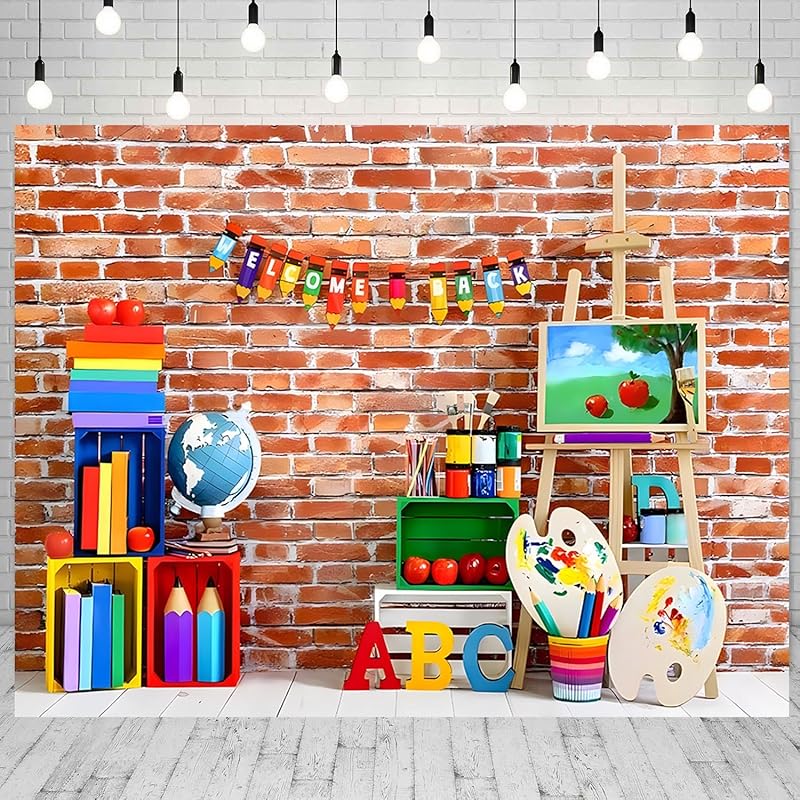 Back to School Beautiful Backdrop Classroom Red Brick Wall Welcome Back ...